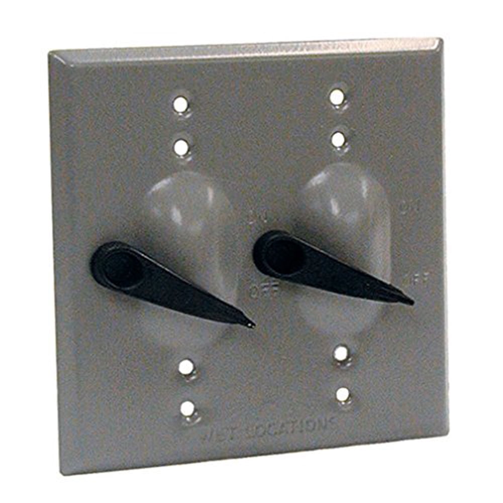 Hubbell-Bell 2-Gang Weatherproof Device Mount Cover with 2 Single Pole ...