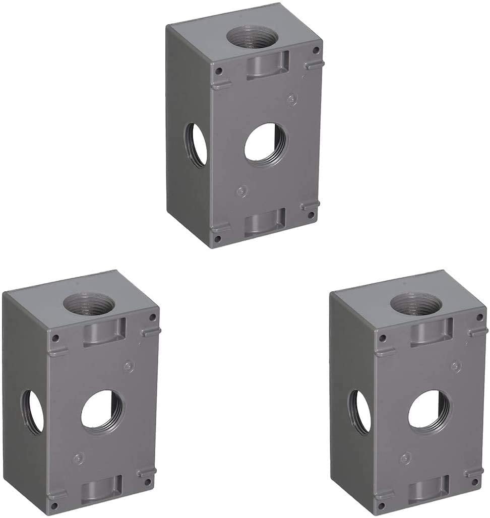 Hubbell-Bell 5332-0 Weatherproof Electrical Box, 1 Gang, 18.3 Cu-in, 4 ...
