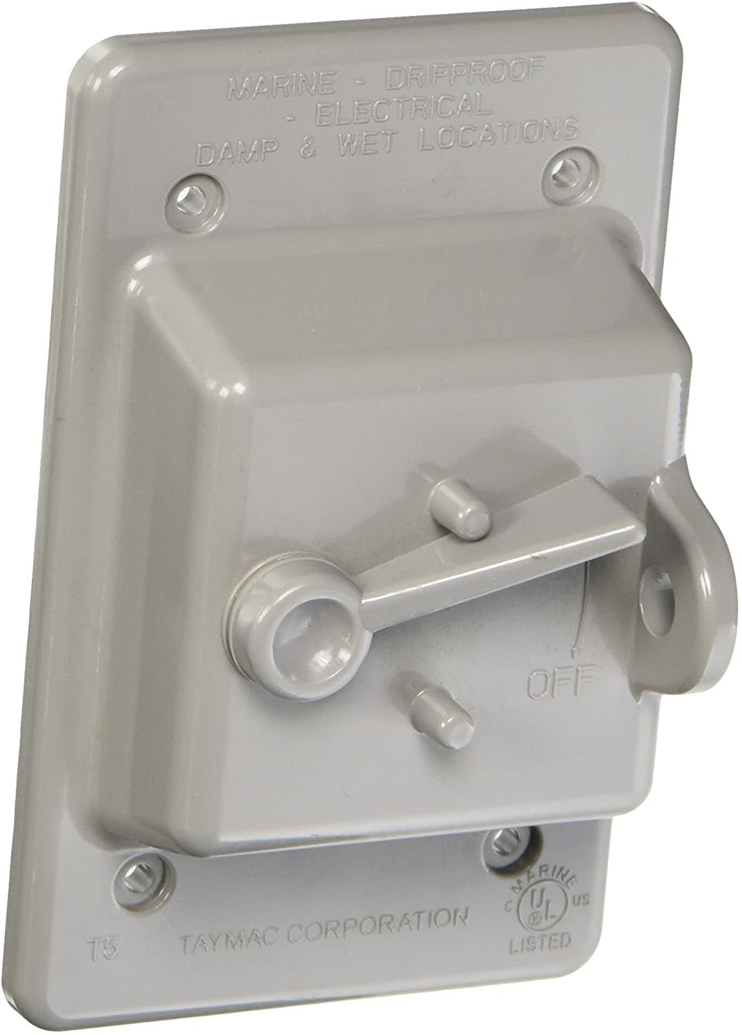 Hubbell Bell PTC100GY 1-Gang Toggle Switch Nonmetallic Weatherproof ...