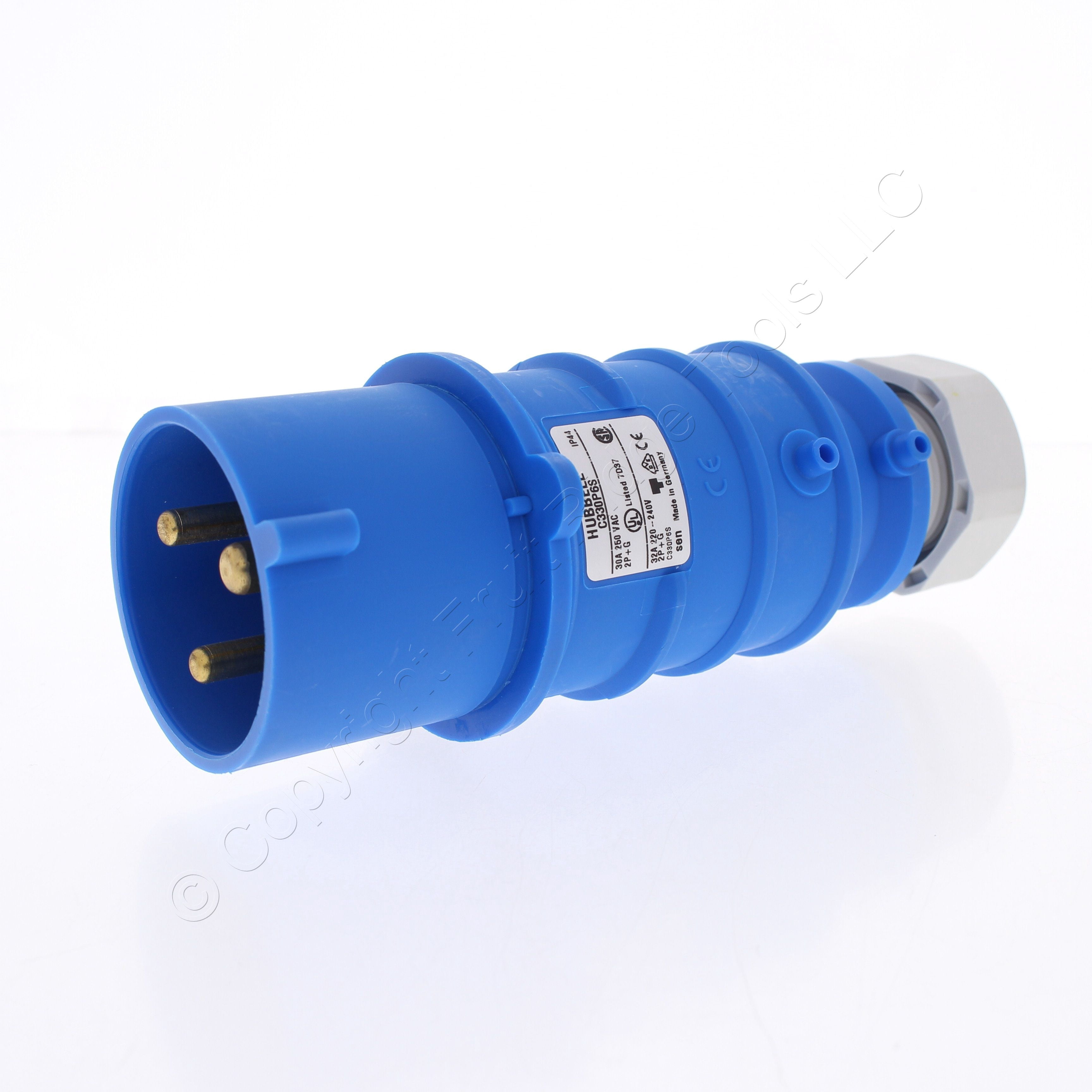 Hubbell C330P6S Splashproof Male IEC 309 Pin & Sleeve Plug 30A 250V 32A ...