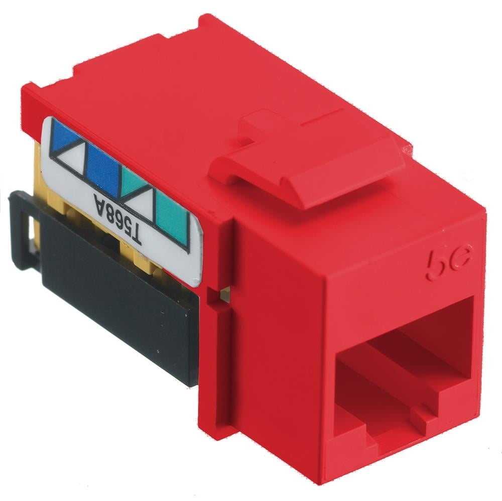 Hubbell Cat 5e Modular Data Jack Red NSJ5ER - Walmart.com