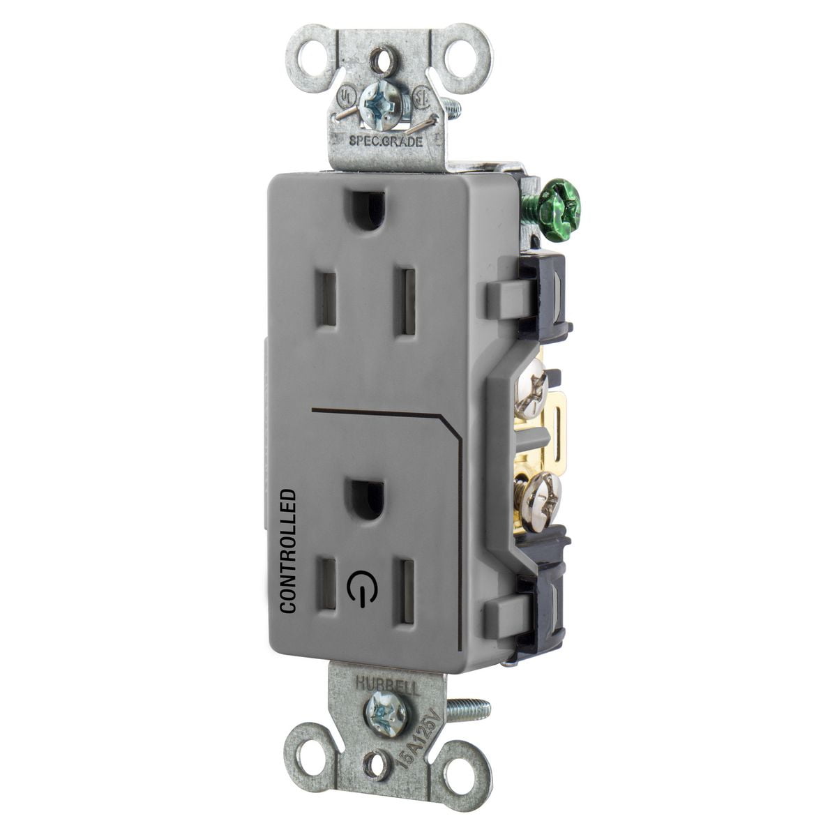 Hubbell DR15C1GRY Gray Decorator Duplex Outlet Receptacle 1/2 ...