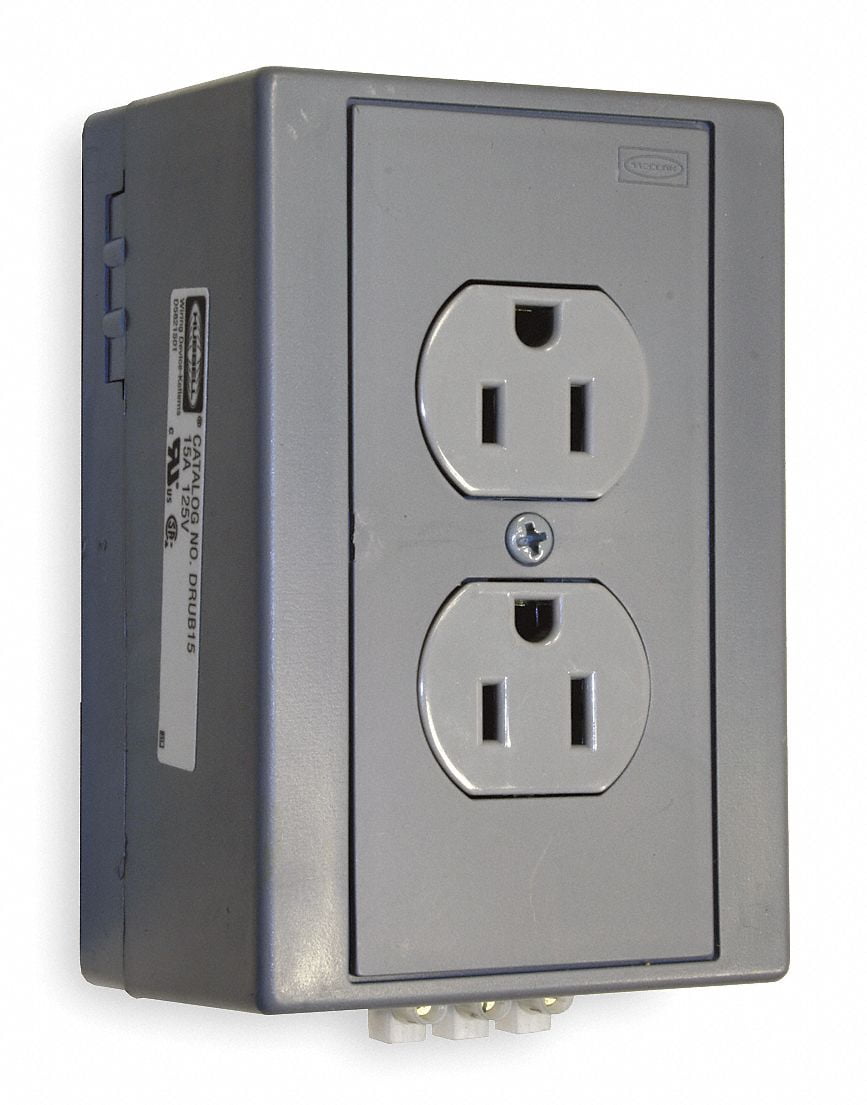 Hubbell DRUB15 DIN Rail Utility Box, 15 amp, 125V, Duplex, Vertical ...