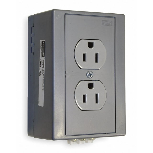 Hubbell DRUB15 DIN Rail Utility Box, 15 amp, 125V, Duplex, Vertical ...