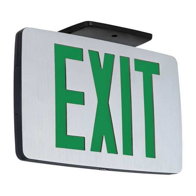 Compass Exit Sign, Black, 1 Face(s), LED, Universal Mount, Nickel ...