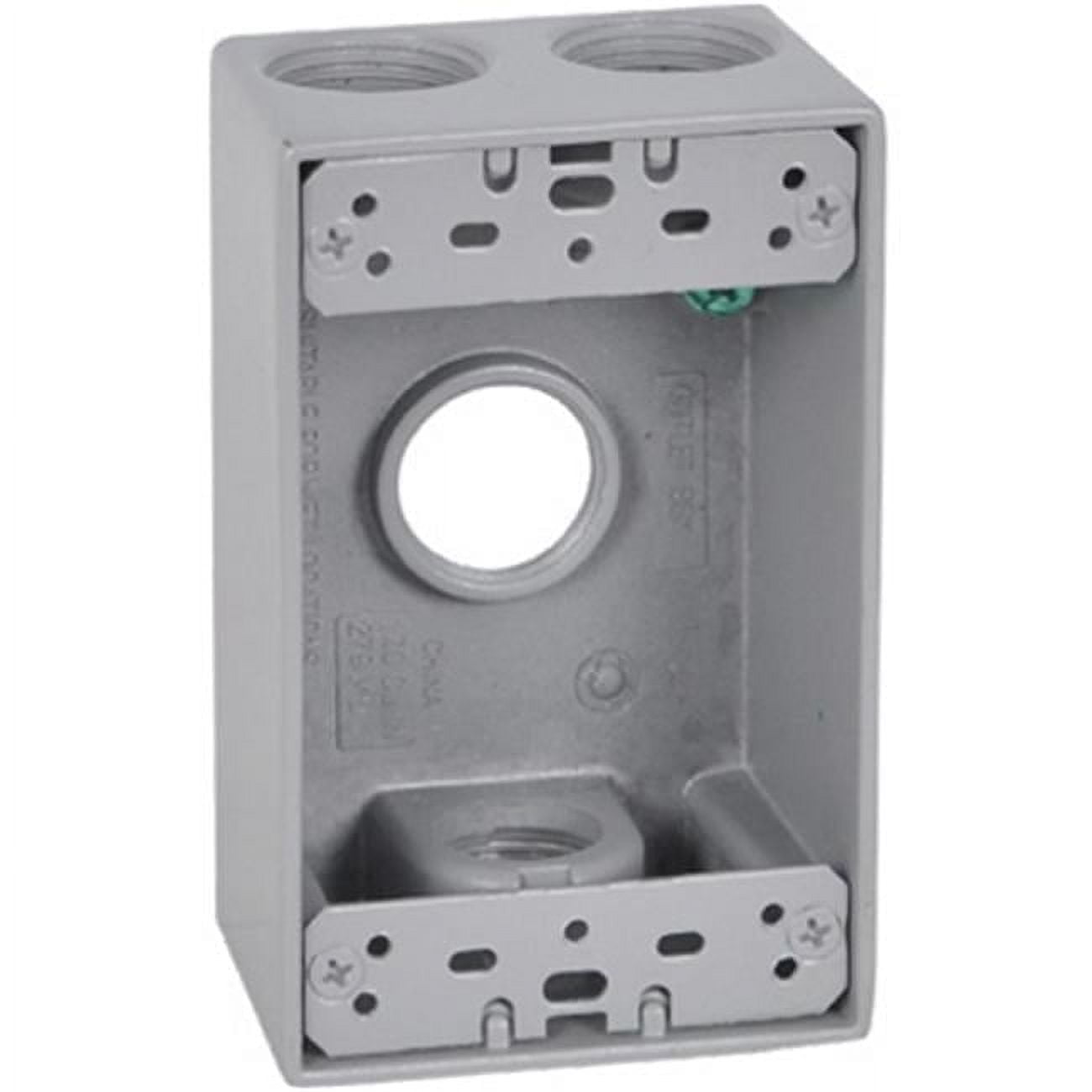 Hubbell Electrical FSB75-4 1 Gang Rectangular Outlet Box With Four 0.75 ...