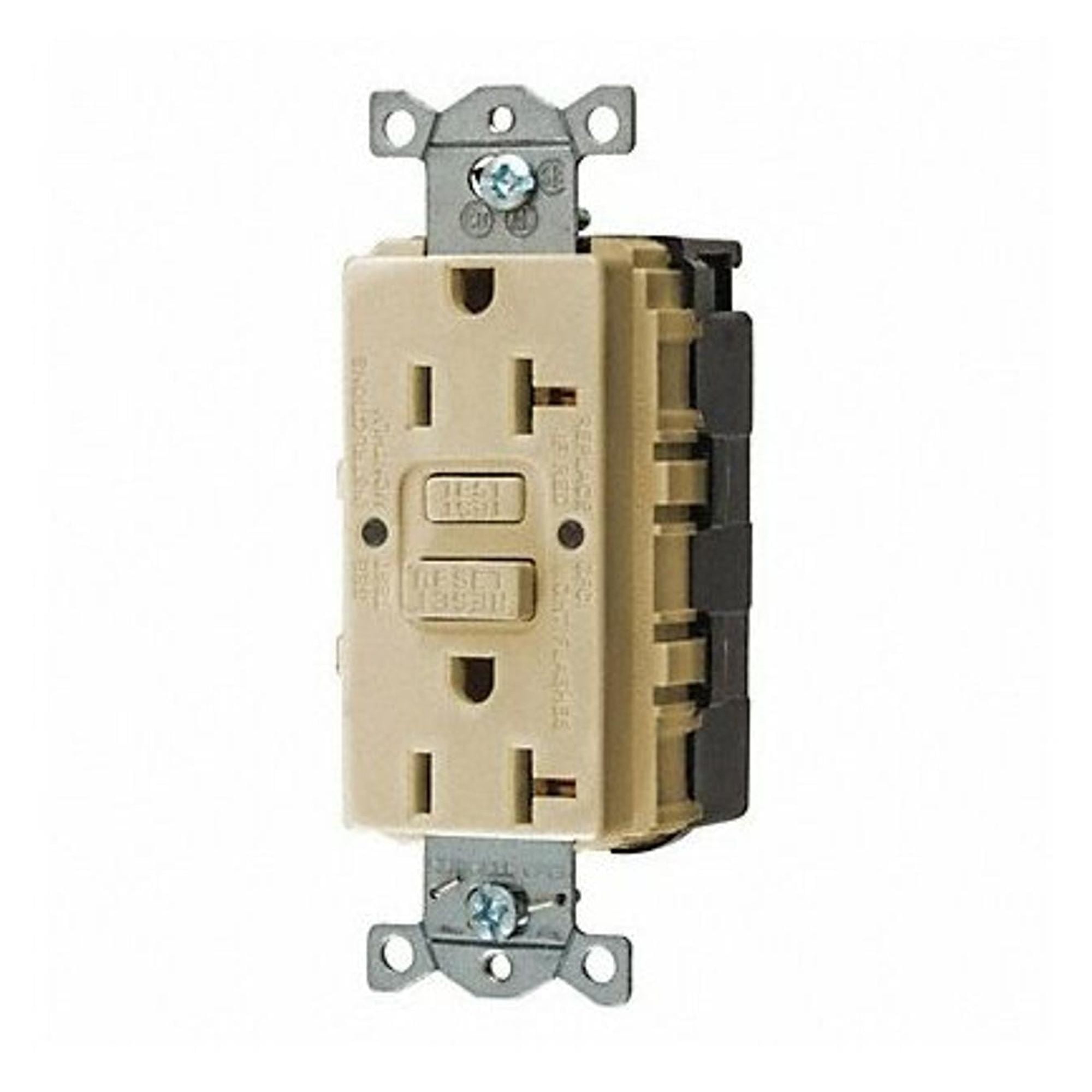 Hubbell Wiring Device-Kellems GFCI Receptacle,20A,125VAC,5-20R,Ivory ...