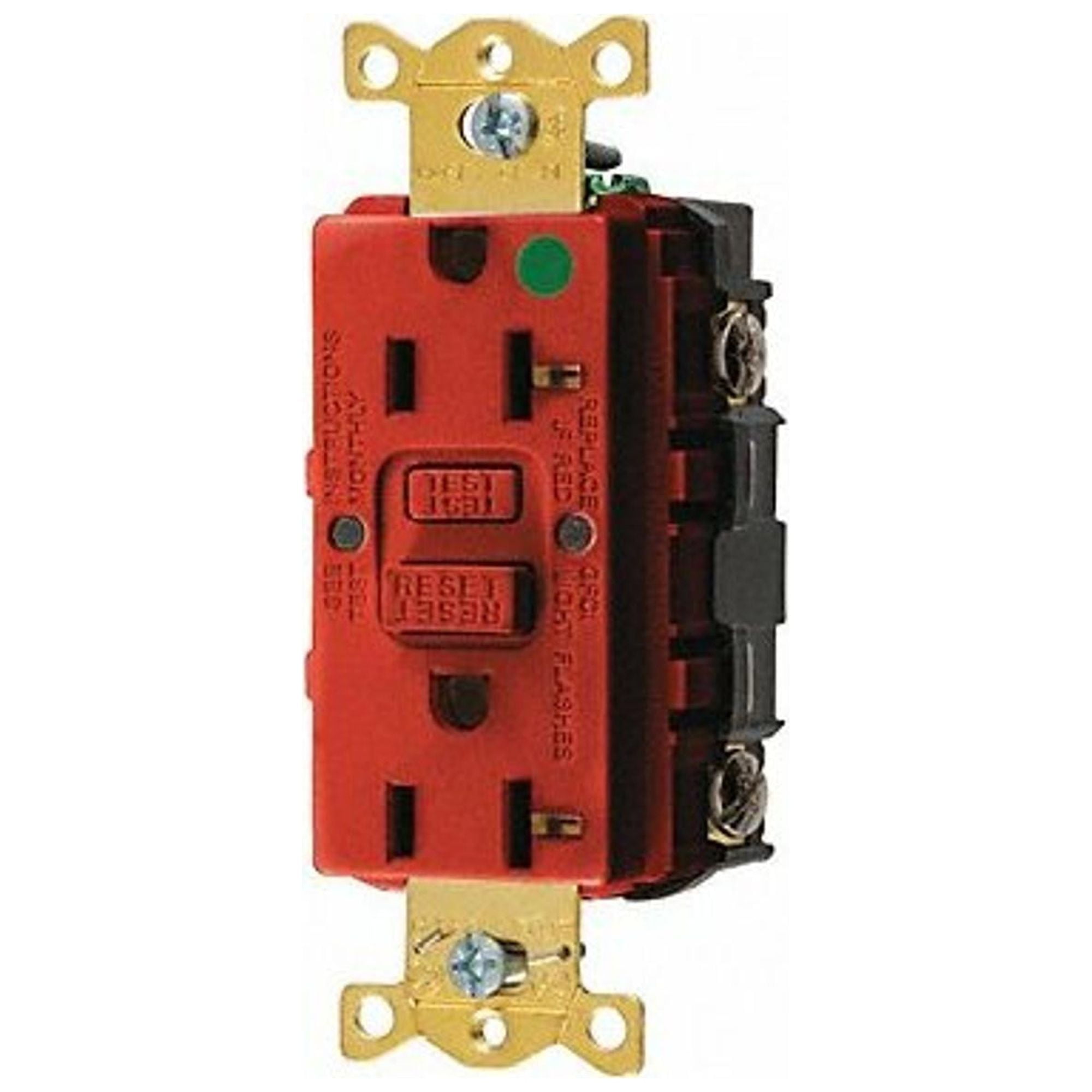 Hubbell Wiring Device-Kellems GFCI Receptacle,20A,125VAC,5-20R,Red ...