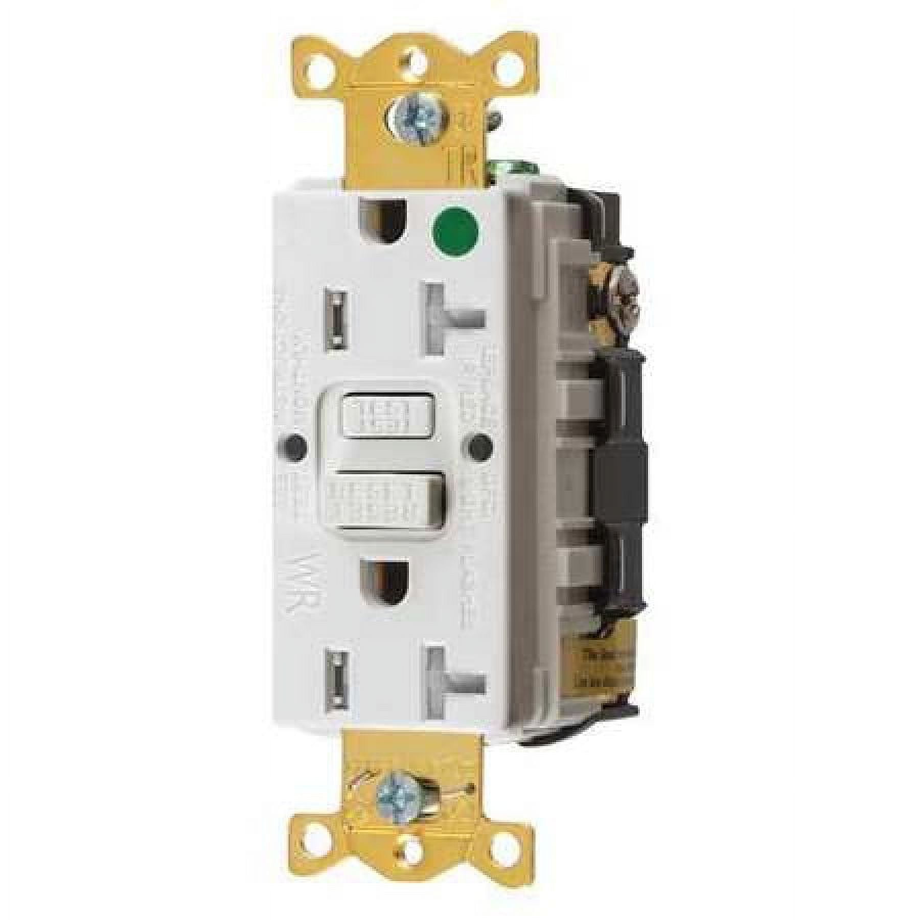 Hubbell Wiring Device-Kellems GFCI Receptacle,20A,125VAC,5-20R,White ...