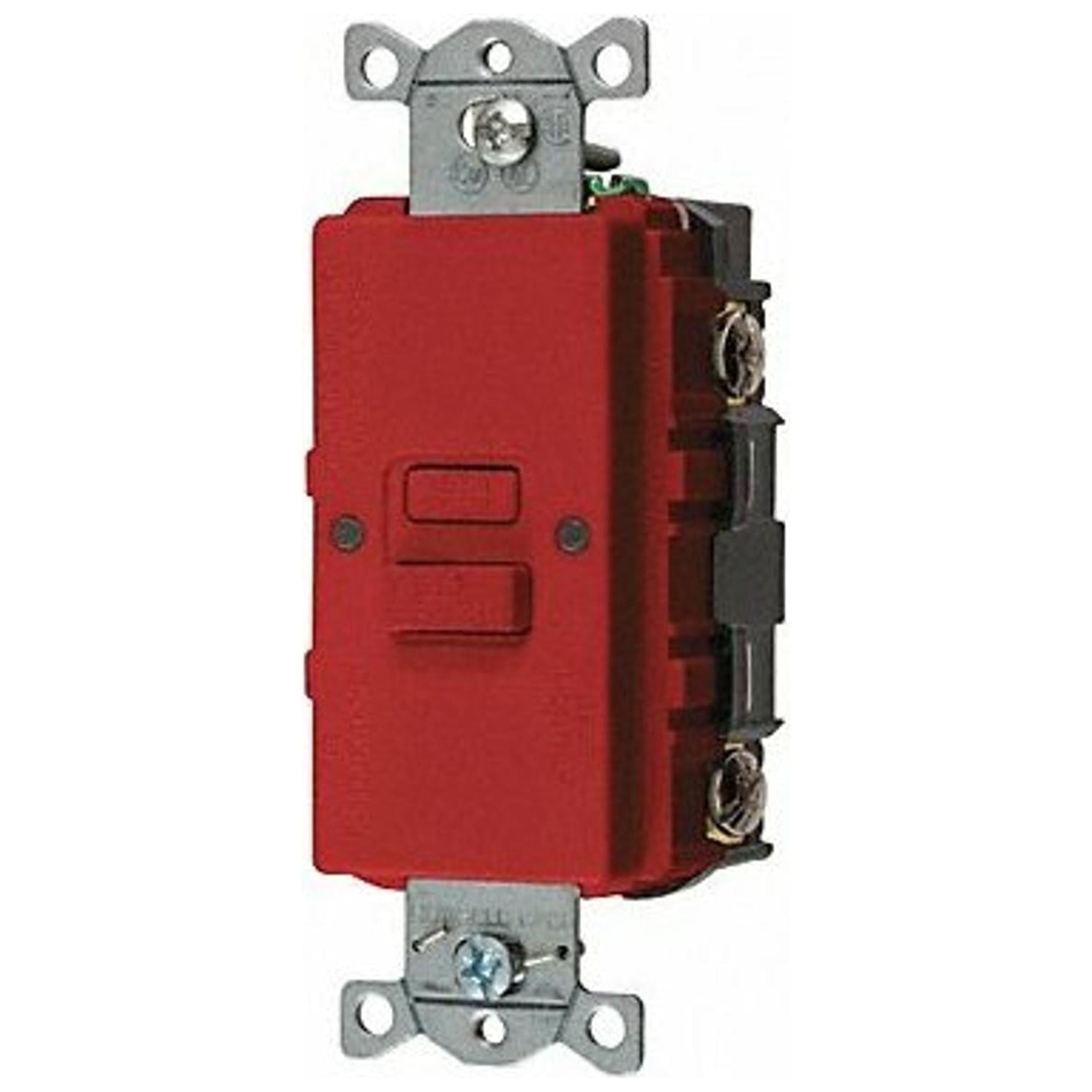 Hubbell Wiring Device-Kellems GFCI Receptacle,Red,Nylon,Back GFBFST20R ...