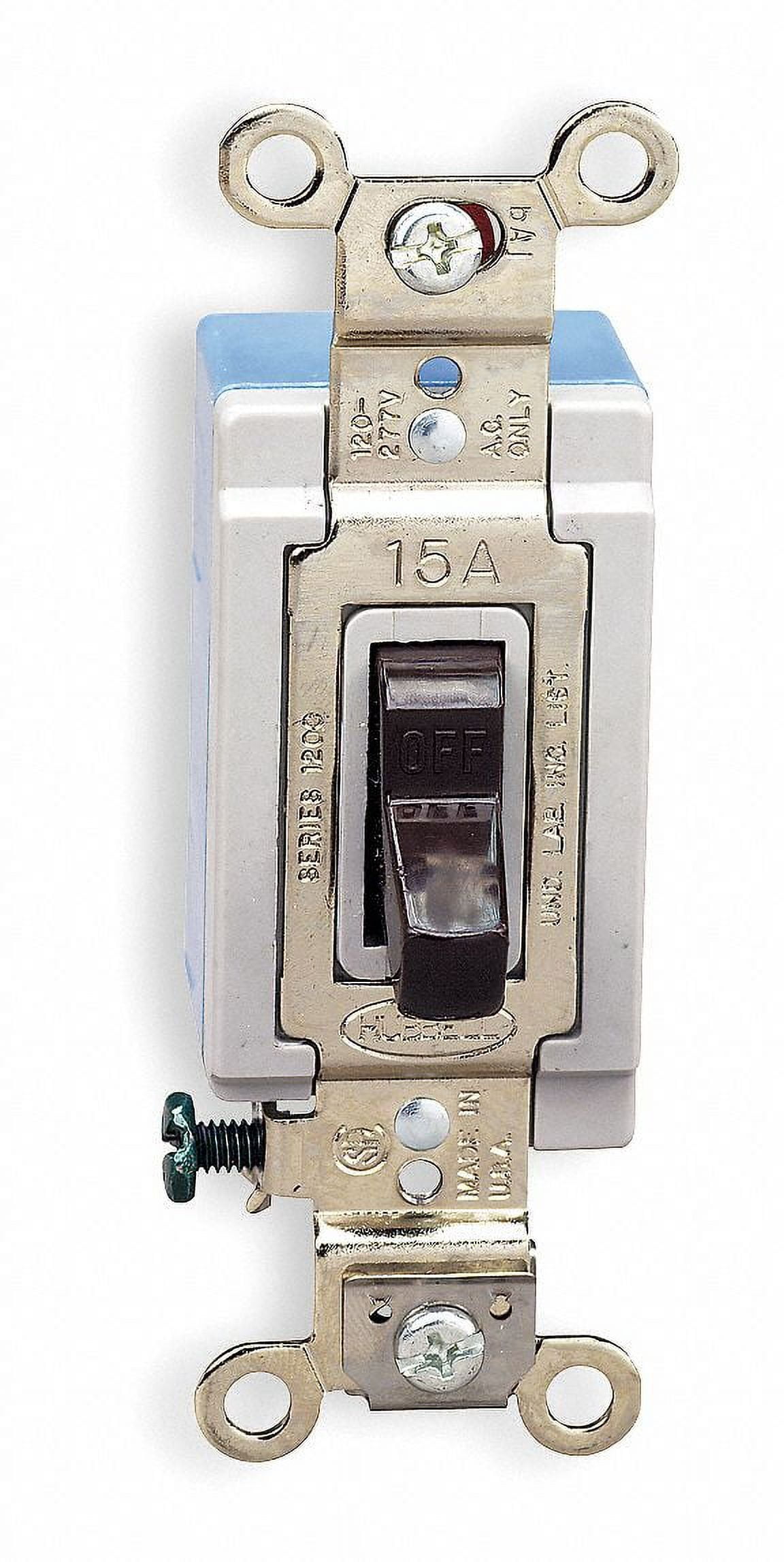 Hubbell HBL1201 Wiring Device-Kellems Toggle Switch, 1P, 15A, Brown ...