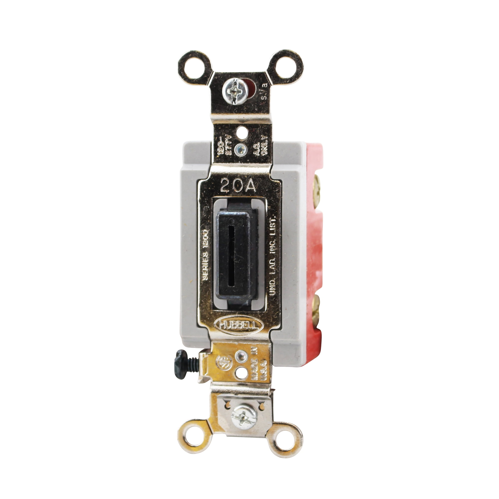 Hubbell HBL1221L Single Pole Toggle, Lock, Industrial Grade, 20 amp ...