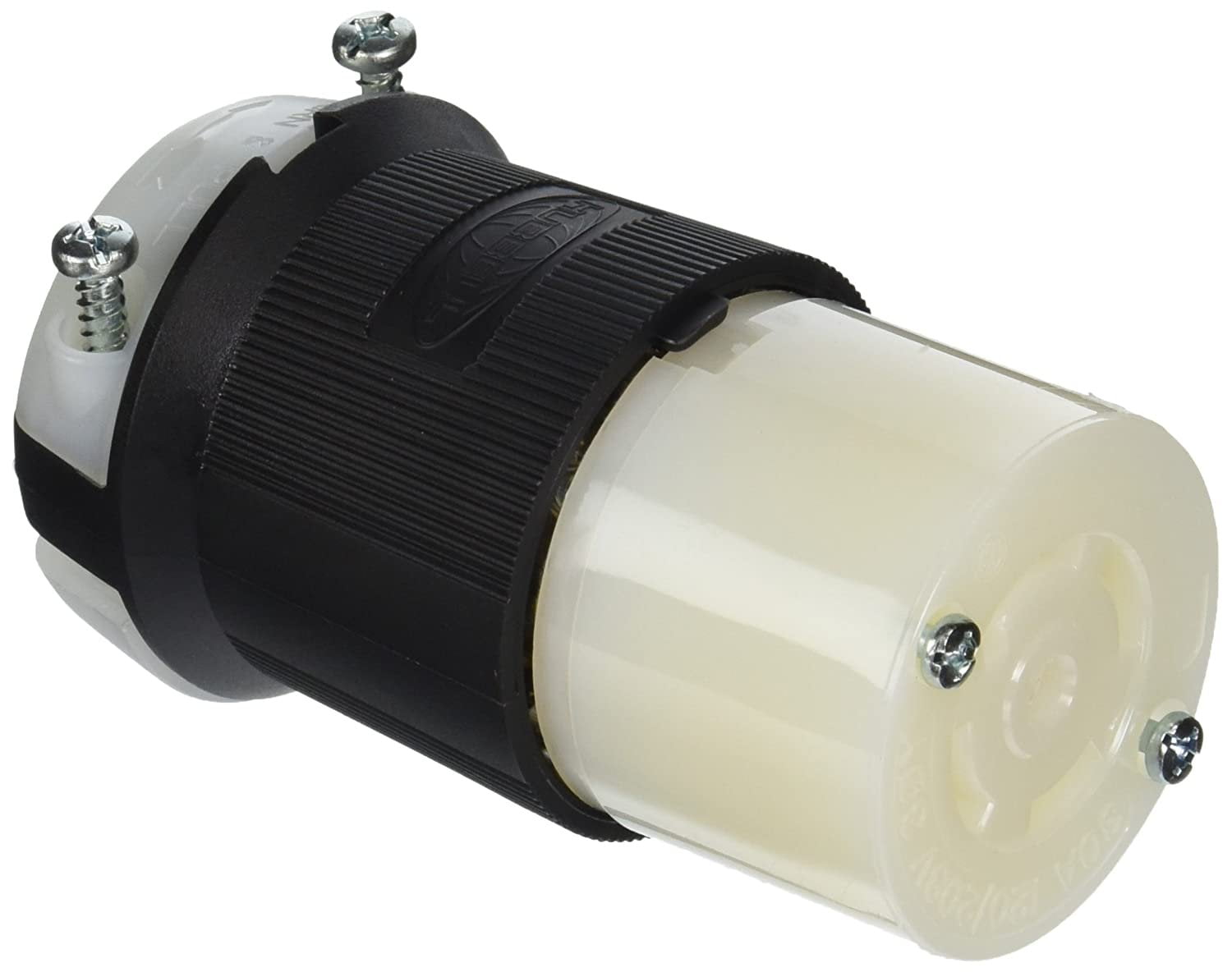 Hubbell Wiring Device-Kellems LckCon,Strt;30 A;Blk; White,Nyl,L21-30R ...