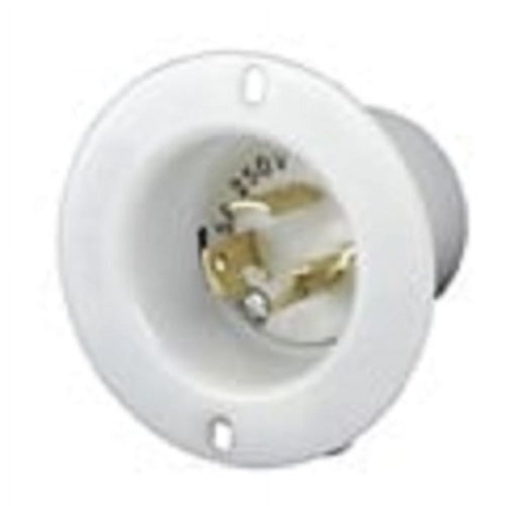 Hubbell HBL4586 Locking Flanged Inlet, 15 amp, 250V, L6-15P, White ...