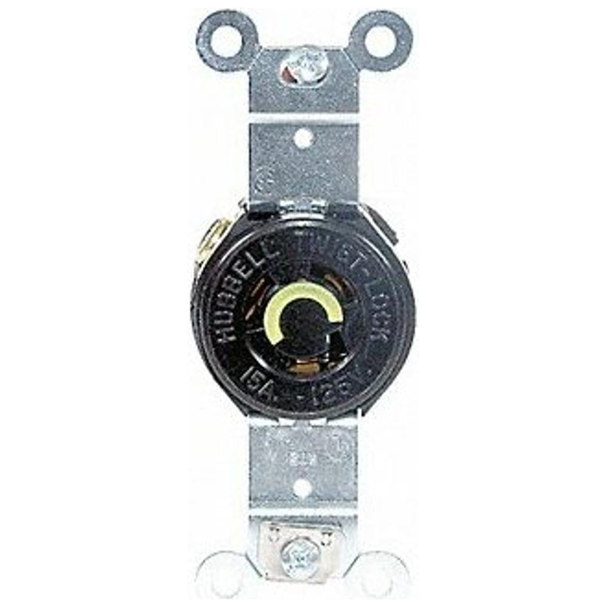 Hubbell HBL4710 Locking Single Receptacle, 15 amp, 125V, L5-15R, Black ...