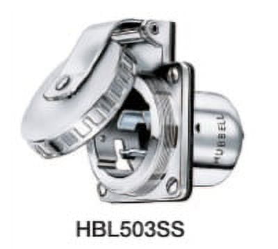 Hubbell HBL503SS Inlet Round 50A 125V - Walmart.com
