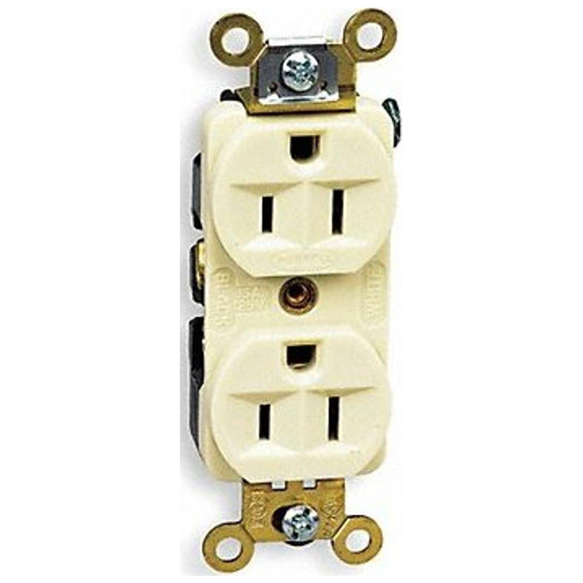 Hubbell Wiring Device-Kellems Recept,Ivory,15 A,2P3W,Back; Side,1PK ...