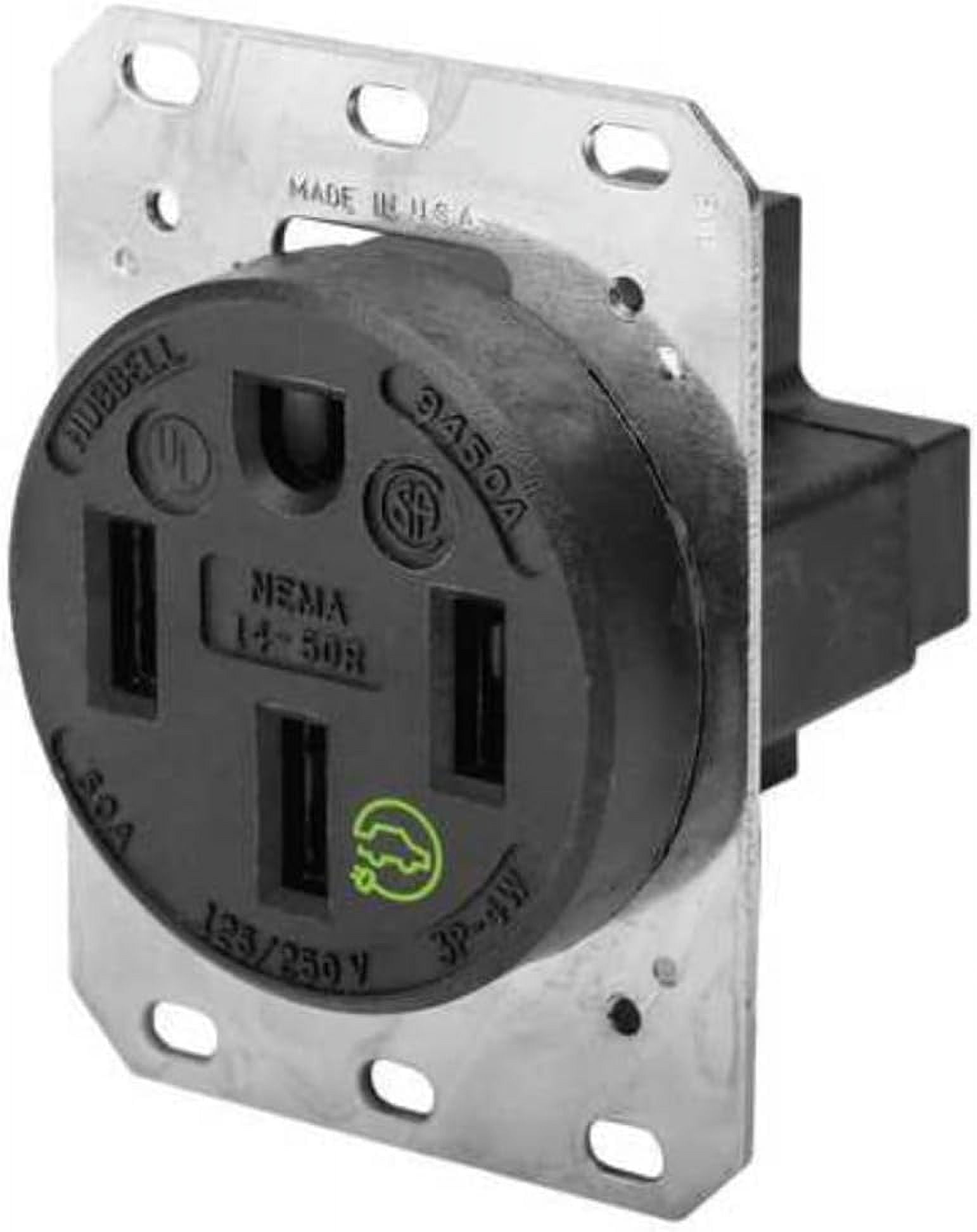 Hubbell HBL9450A Straight Blade Device Receptacle, RTP, Industrial ...