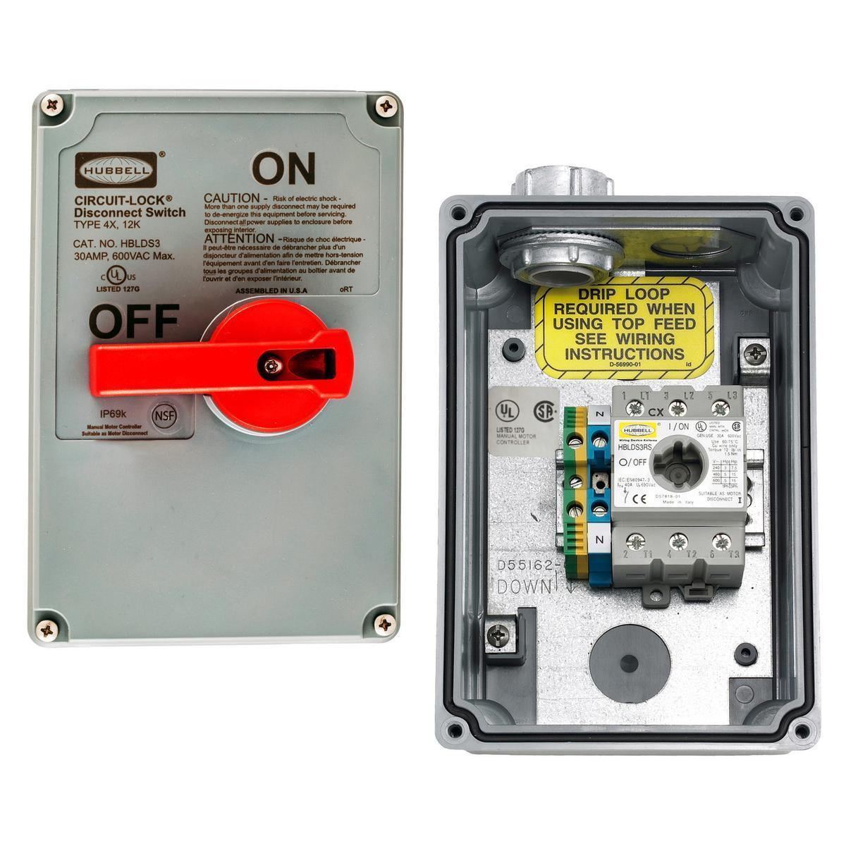 Hubbell HBLDS3 Enclosed Disconnect Switch - Walmart.com