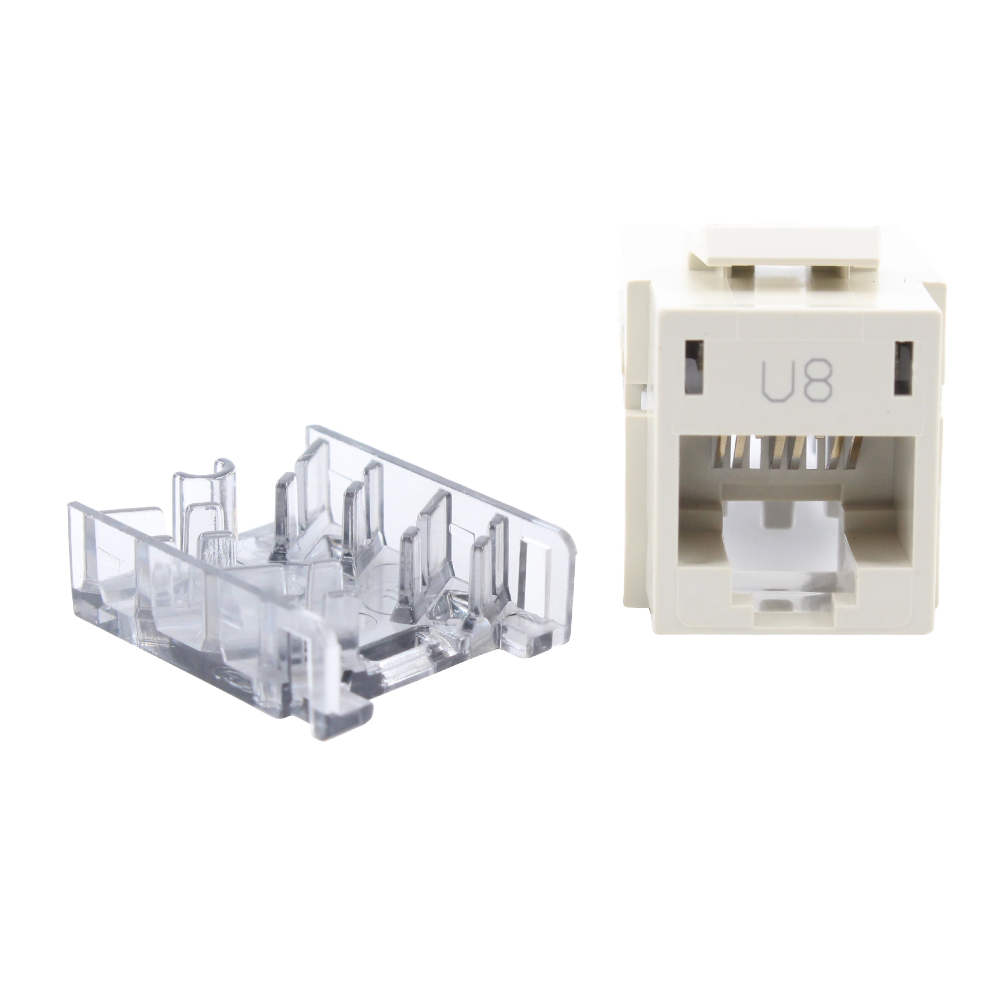 Hubbell HXJU8OW Xcelerator Modular Keystone USOC Jack, 8-Position ...