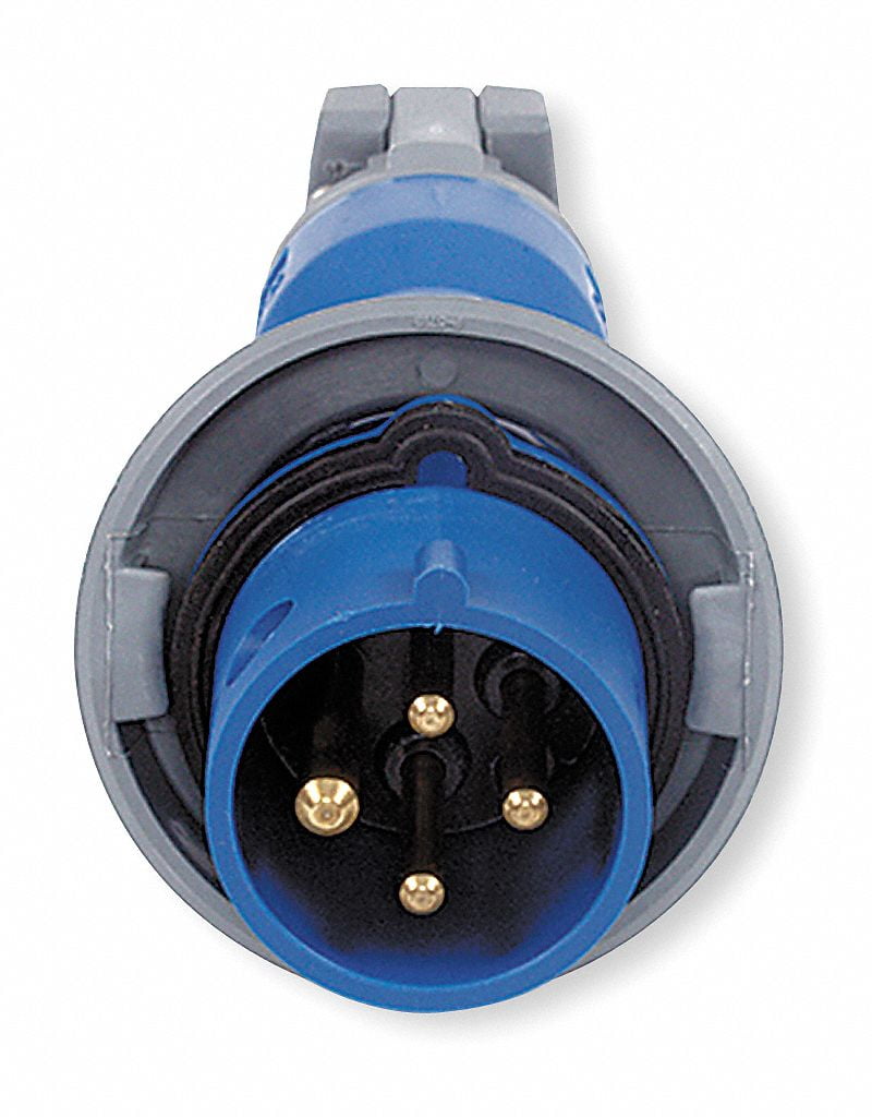 Hubbell IEC Pin and Sleeve Plug,60 A,Blue,3Pl HBL460P9W - Walmart.com