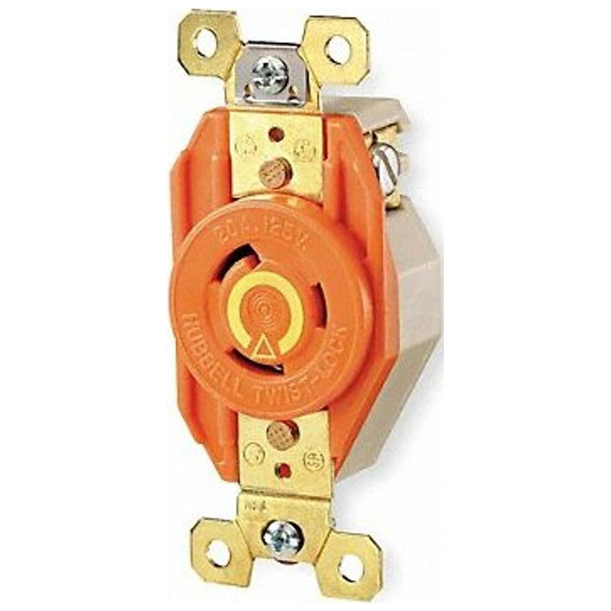 Hubbell Wiring Device-Kellems Lck Recept,20 A;Orange;Nylon,L5-20R,1Gng ...
