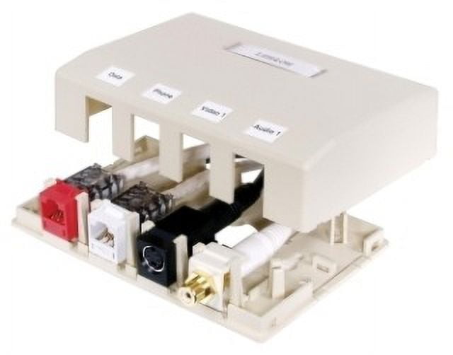 Hubbell ISB4OW Istation Surface Mount Box 4 Port Office White - Walmart.com