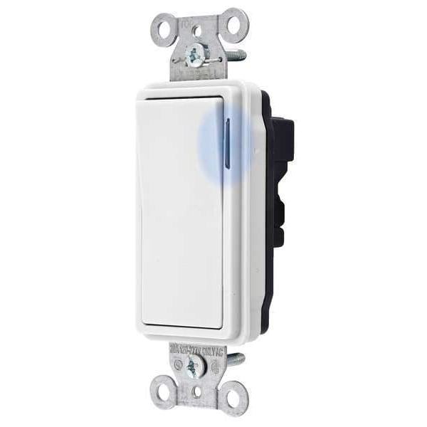 Hubbell Wiring Device-Kellems Illuminated Wall Switch,1-Pole,15A,Wht ...