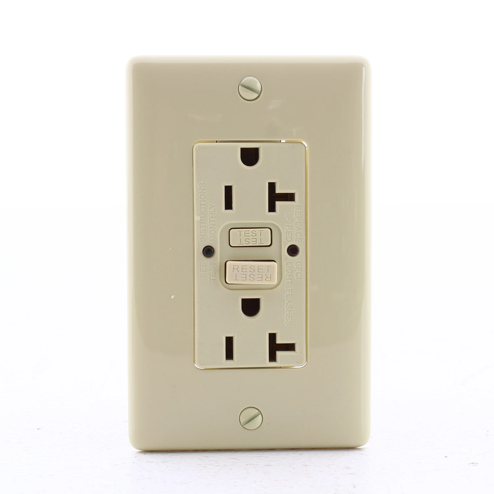 Hubbell Ivory Self-Testing GFCI Duplex Receptacle Outlet 20A 125V ...