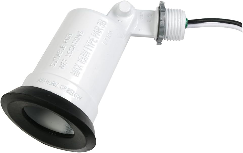Hubbell-LT100WH Standard Outdoor Flood Light Lampholder, White ...