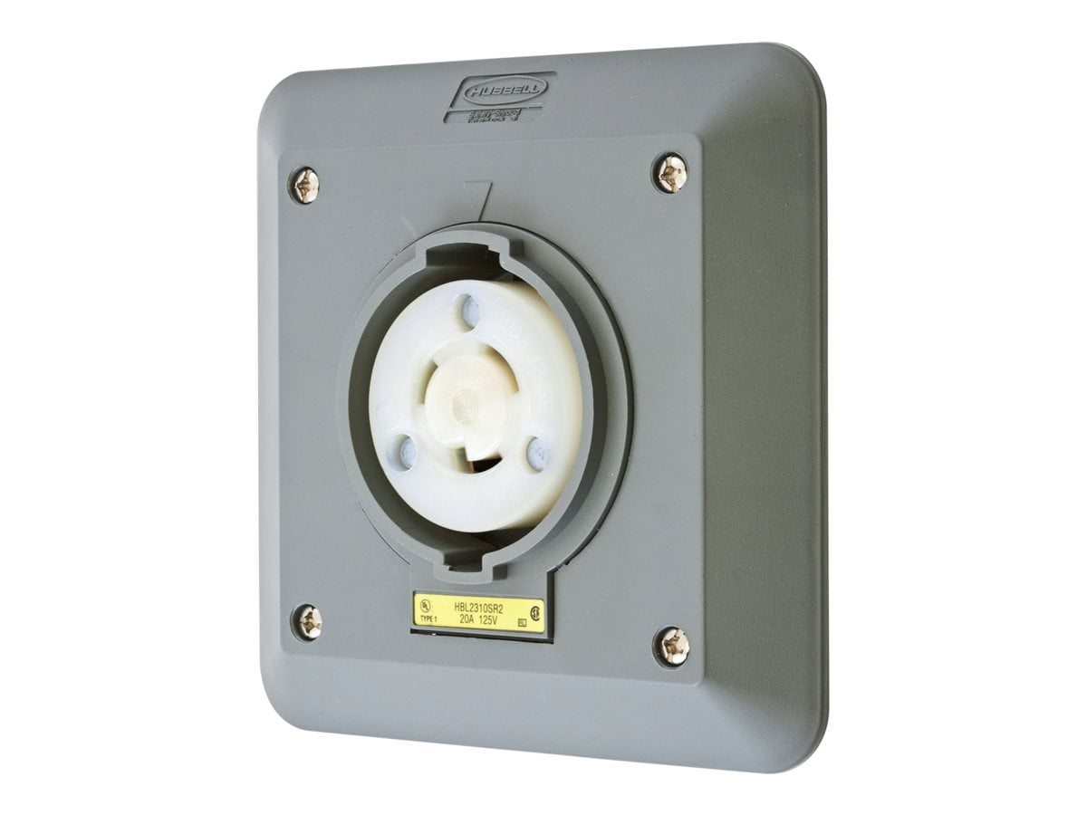 Hubbell Wiring Device-Kellems Lck Recept,20 A;Gray;Valox,L5-20R,2Gng ...