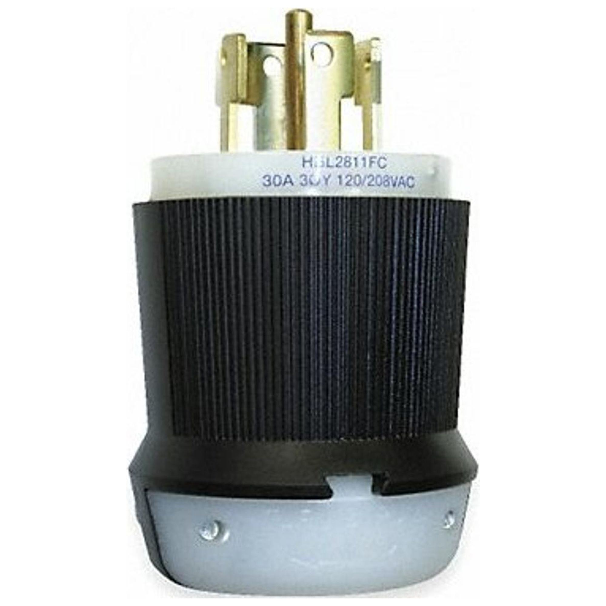 Hubbell Wiring Device-Kellems LckPlg,Strt;30 A;Blk; White,Nylon,5Blds ...