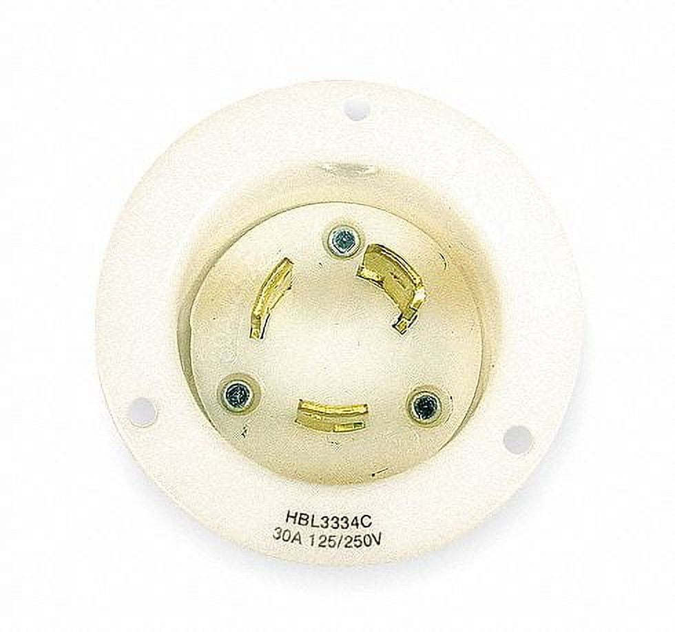 Hubbell Locking Flanged Inlet,250V,30A,3P,3W HBL3334C - Walmart.com