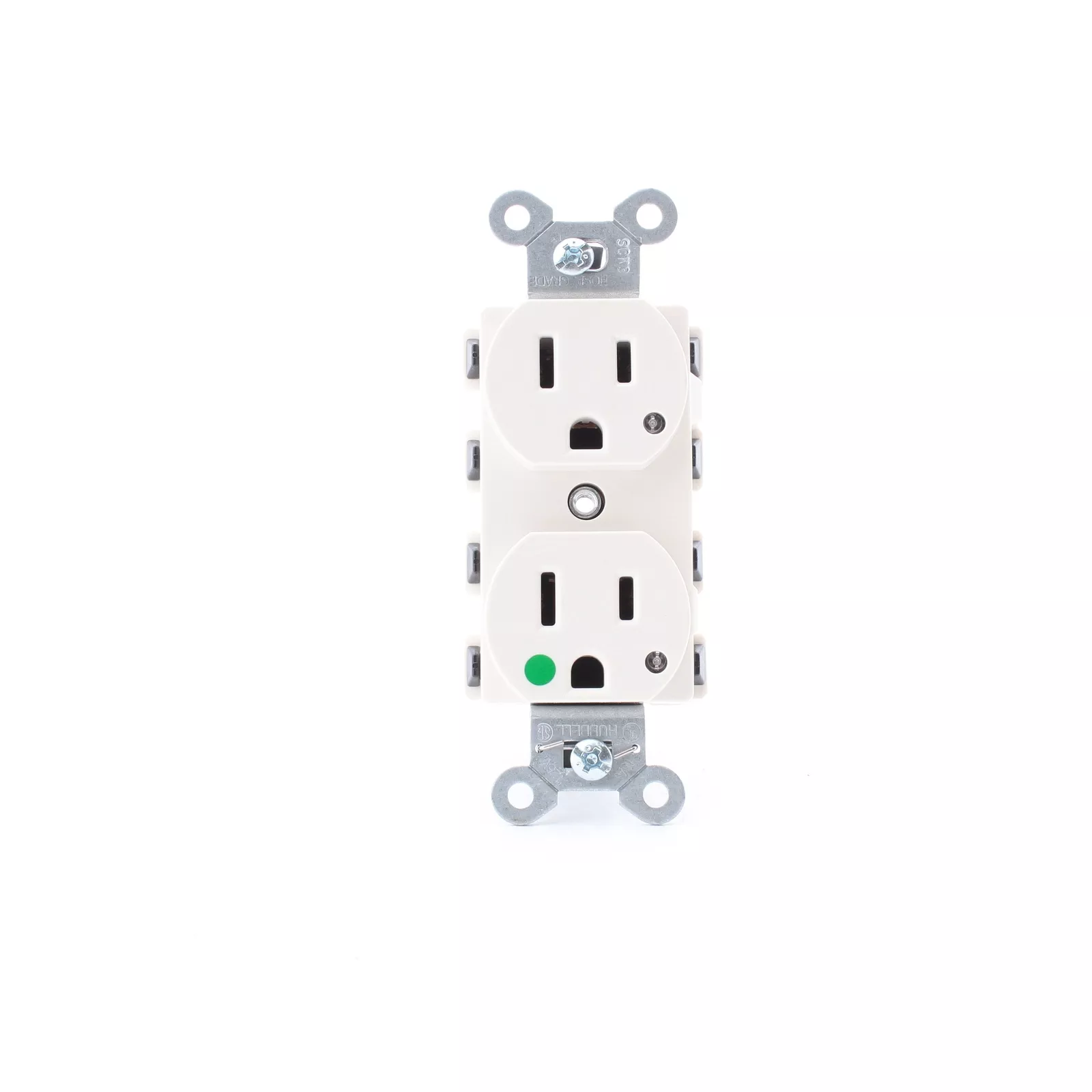 Hubbell Lt Almond SnapConnect Hospital Grd Receptacle Outlet LED 15A ...