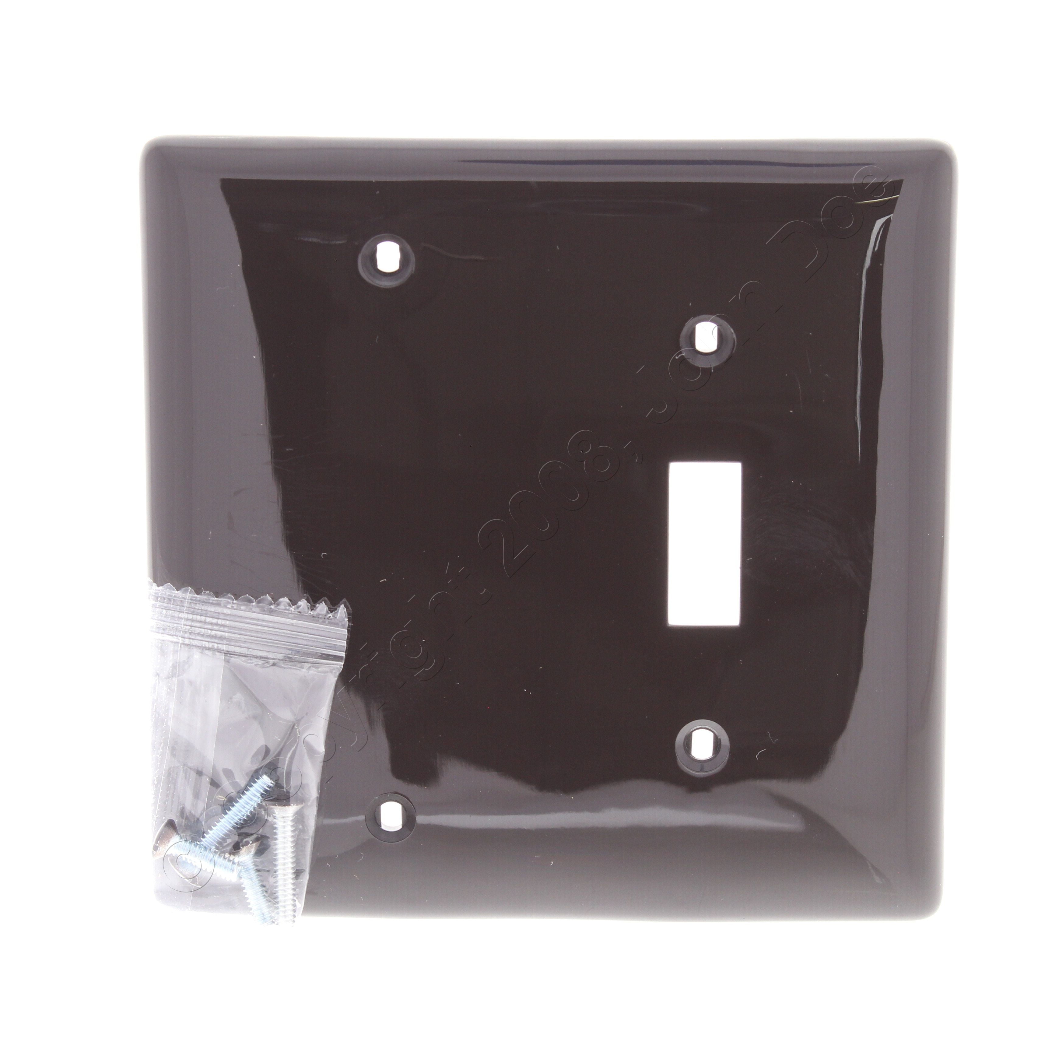 Hubbell NP113 Brown 2-Gang Toggle Switch Blank Cover Switchplate ...