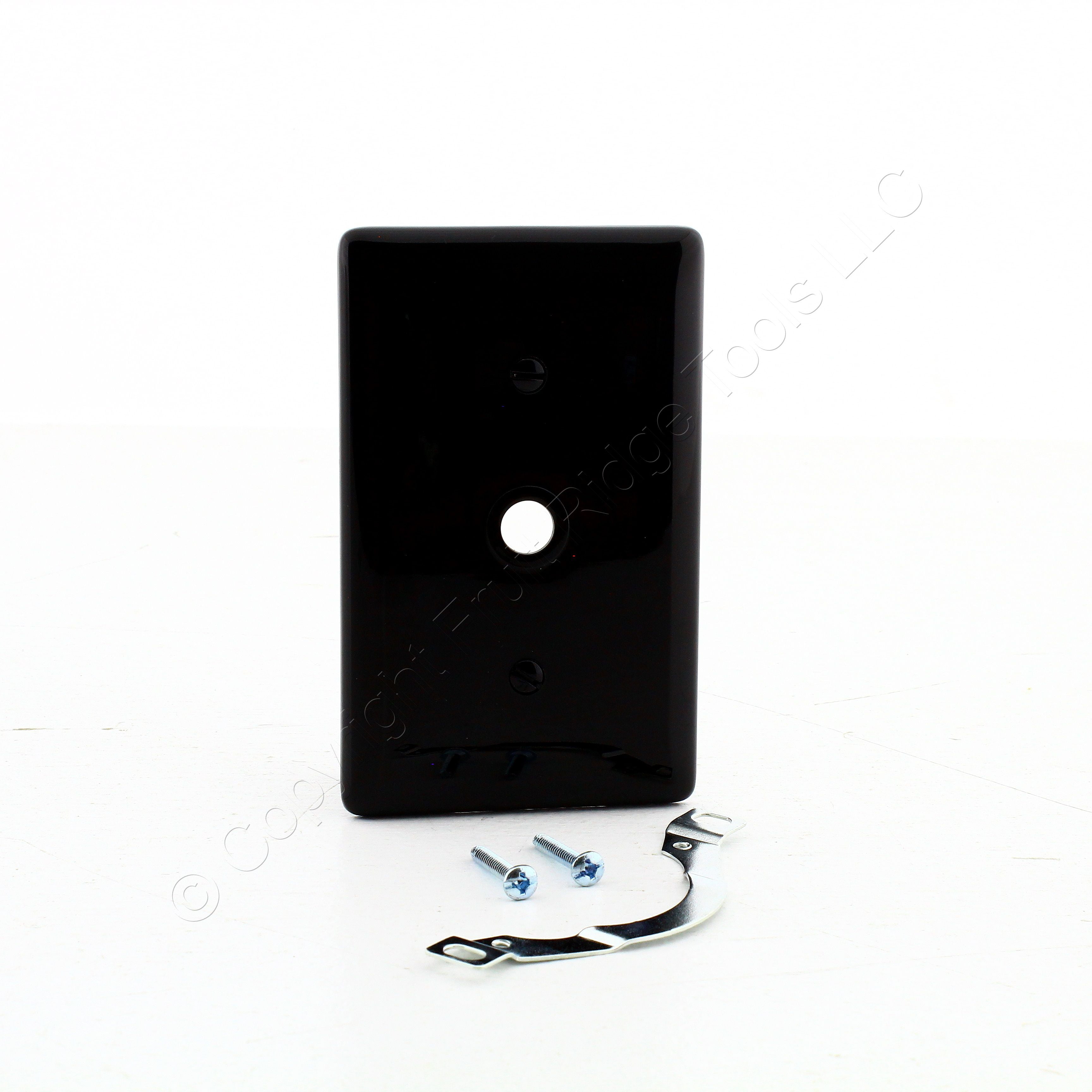 Hubbell NP12BK Black Cable Wallplate Nylon Phone Cover .406" Hole Strap ...