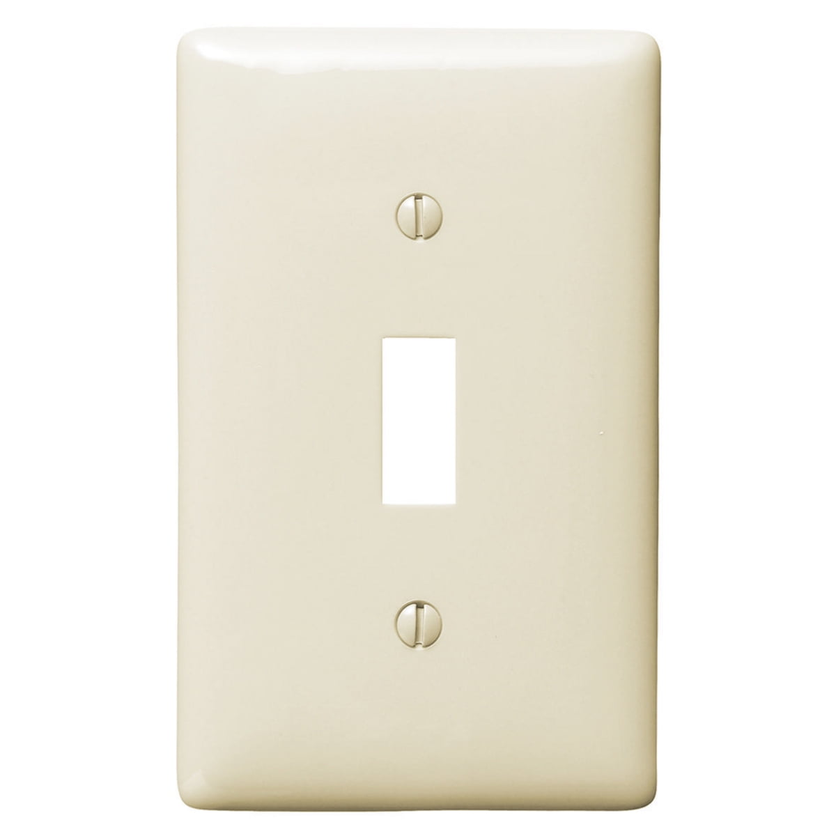 Hubbell NP1LA 1-Gang Toggle Light Switch Wall Plate, Unbreakable Nylon ...