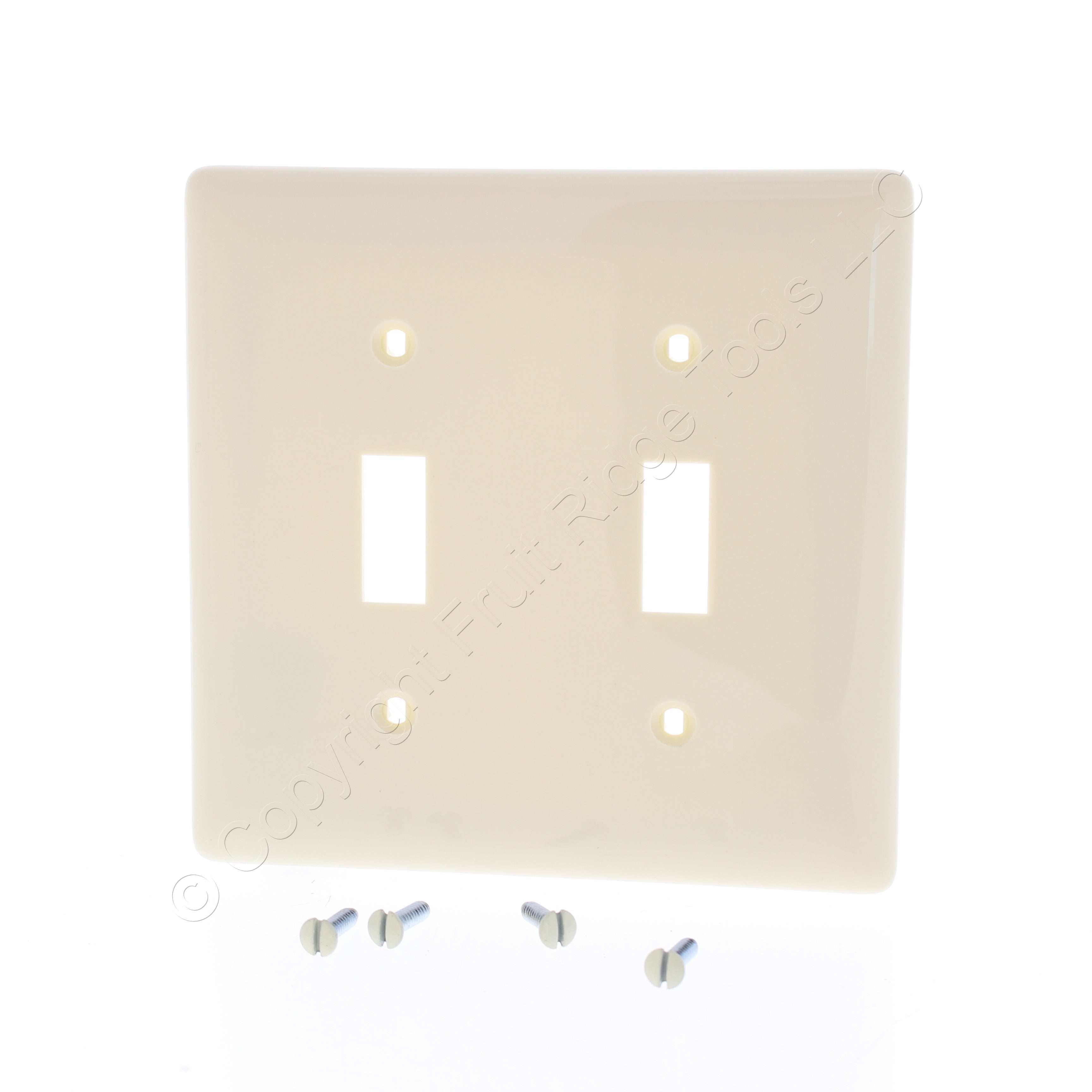 Hubbell NP2AL Almond Unbreakable 2Gang Toggle Switch Cover Wallplate ...