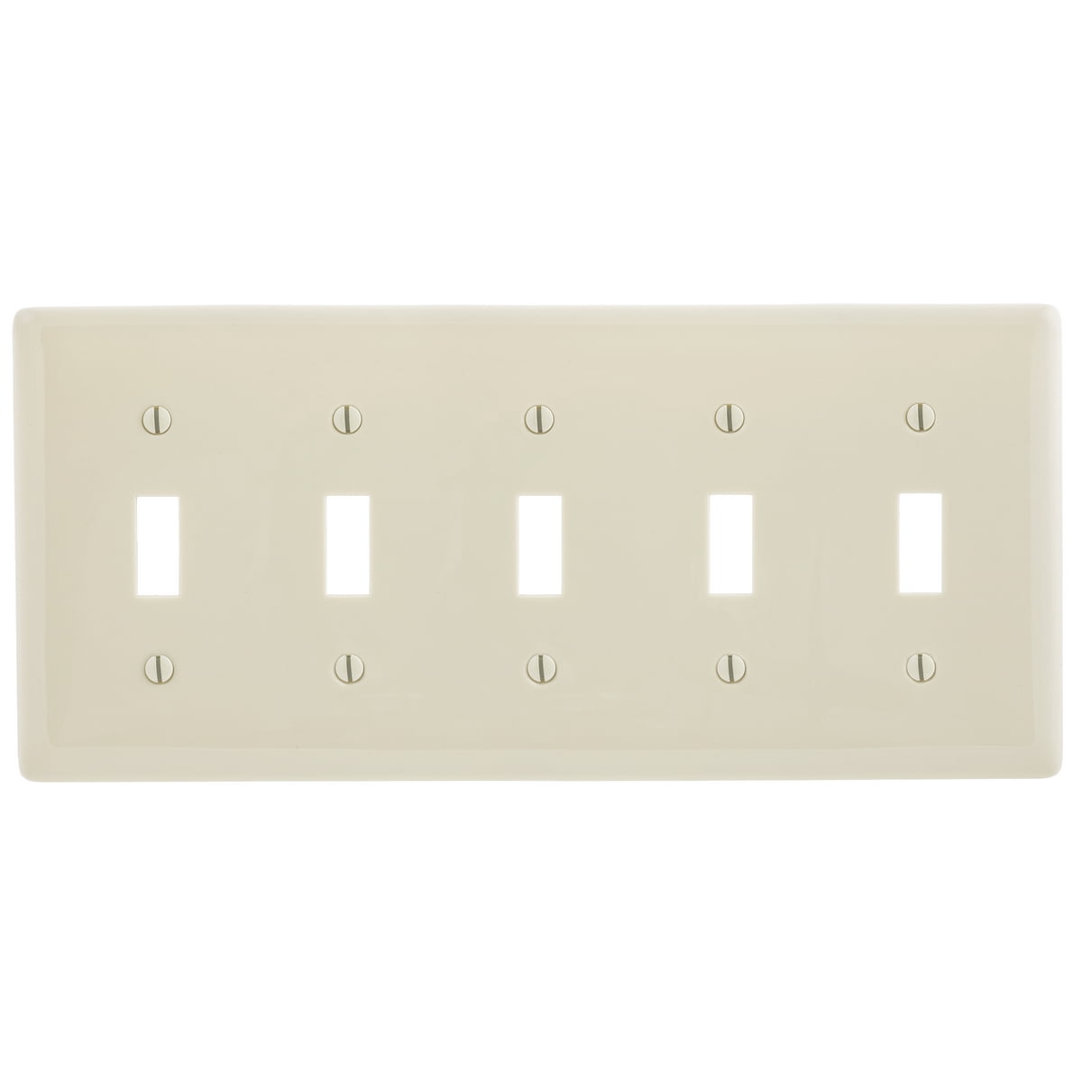 Hubbell NP5LA Lt Almond Unbreakable 5-Gang Switch Cover Wallplate ...