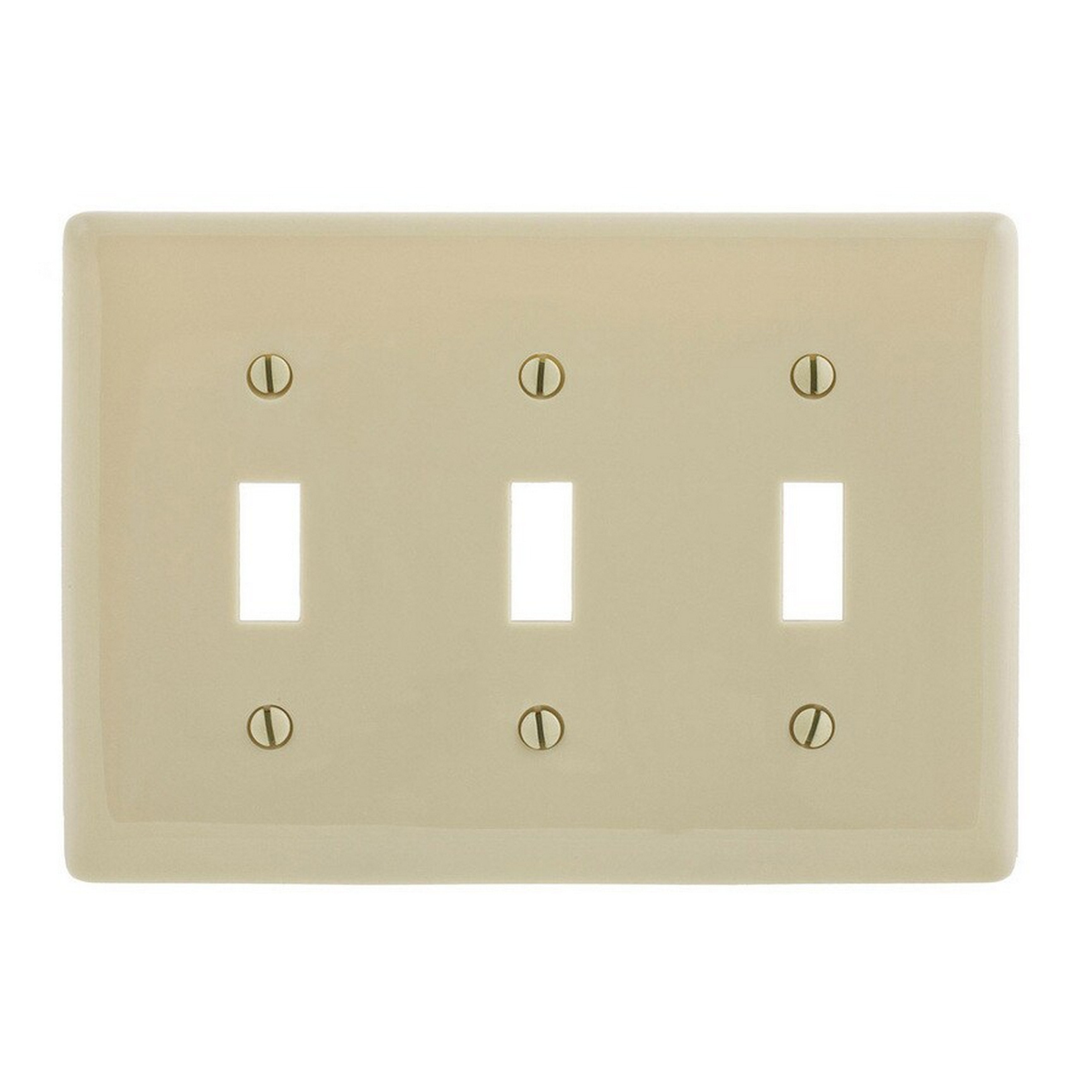 Hubbell NPJ3IZ 3-Gang Ivory Toggle Midsize Nylon Wall Plate - Walmart.com