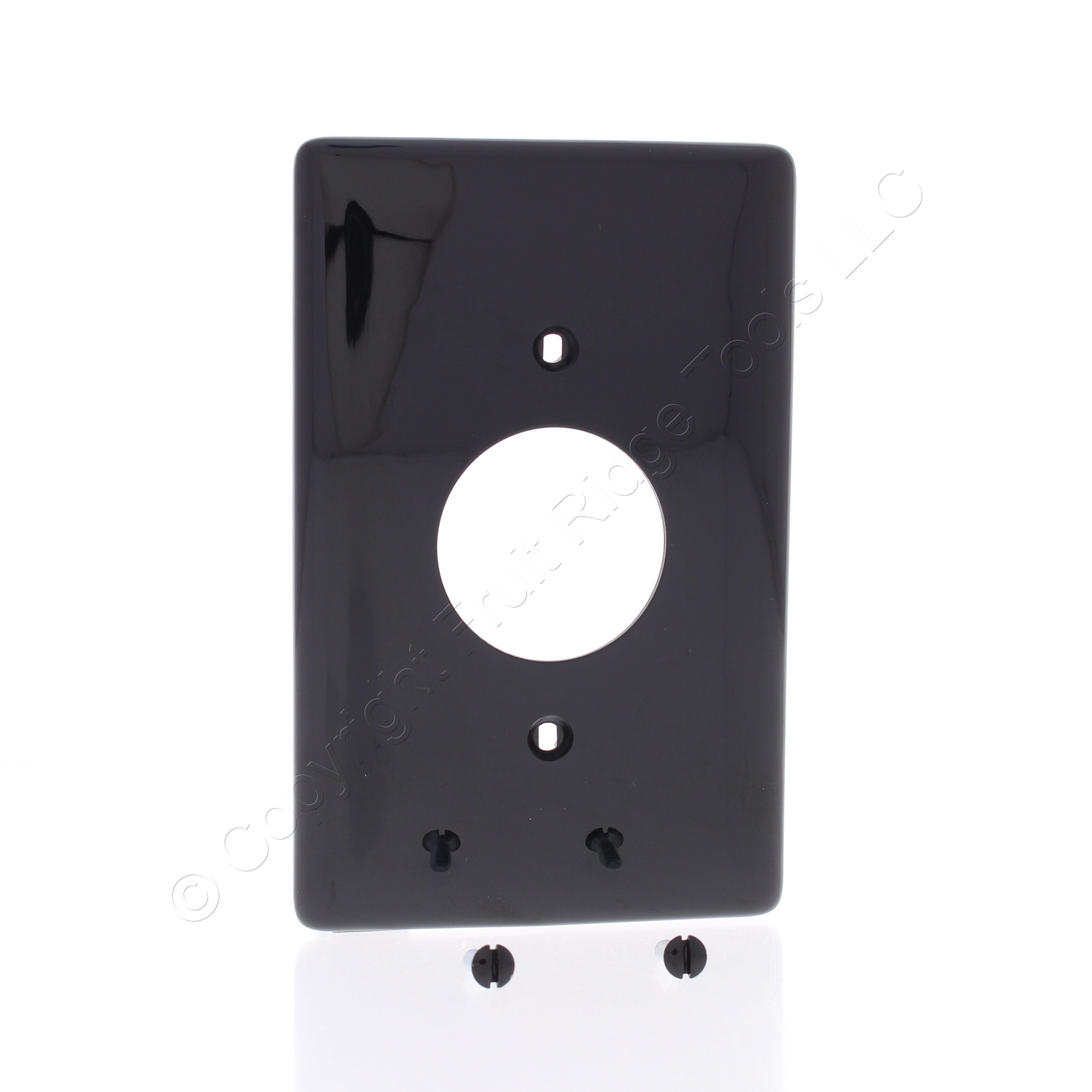 Hubbell NPJ7BK Black Unbreakable 1.40" Receptacle Wallplate MidSize ...