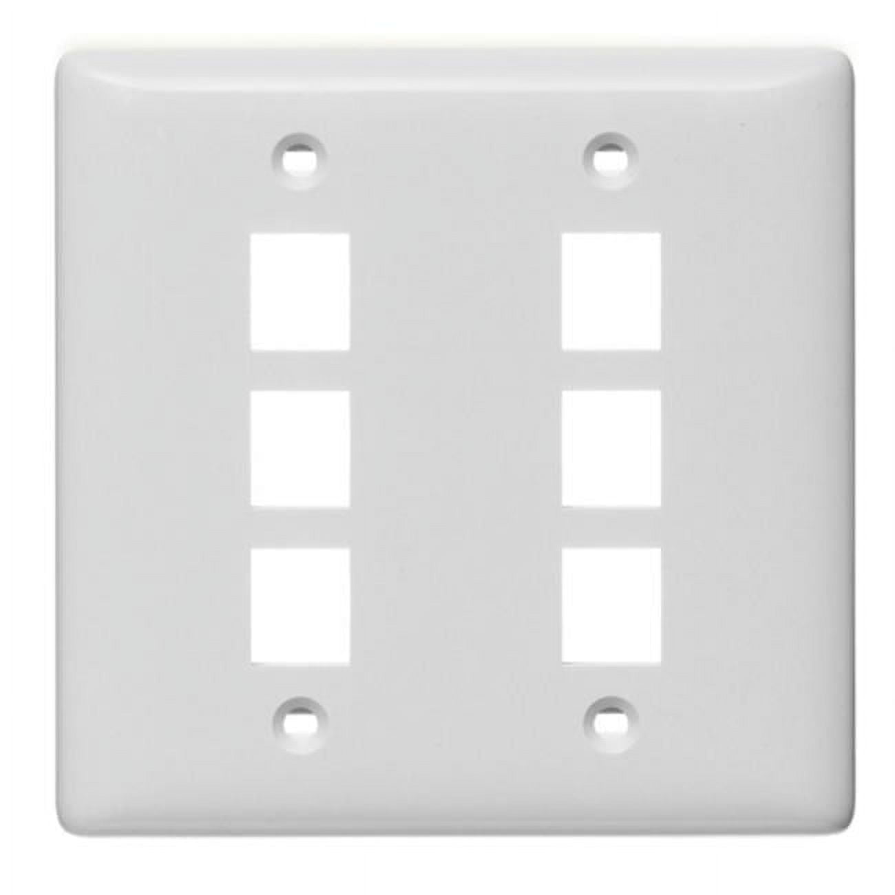 Hubbell NSP26W Multimedia Wall Plate, Rear-Loading 2-Gang & 6-Port ...