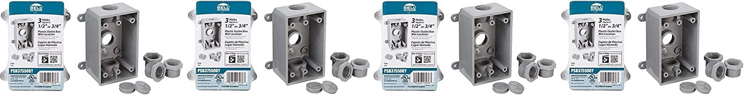 Hubbell PSB37550GY Single-Gang Weatherproof 1/2-Inch or 3/4-Inch ...