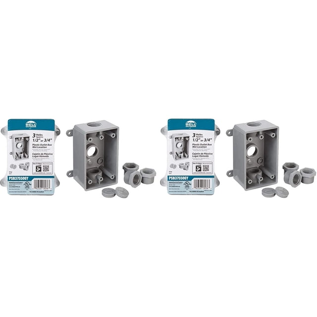 Hubbell PSB37550GY Single-Gang Weatherproof 1/2-Inch or 3/4-Inch ...