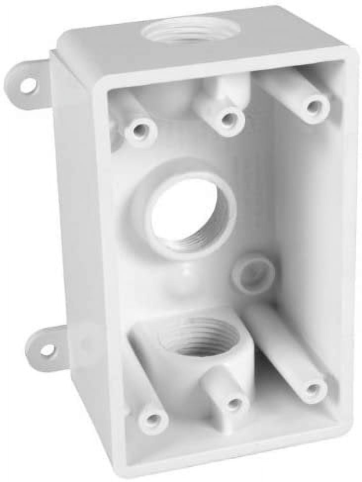 Hubbell PSB37550WH Single-Gang Weatherproof Box Three 1/2 in or 3/4 in ...
