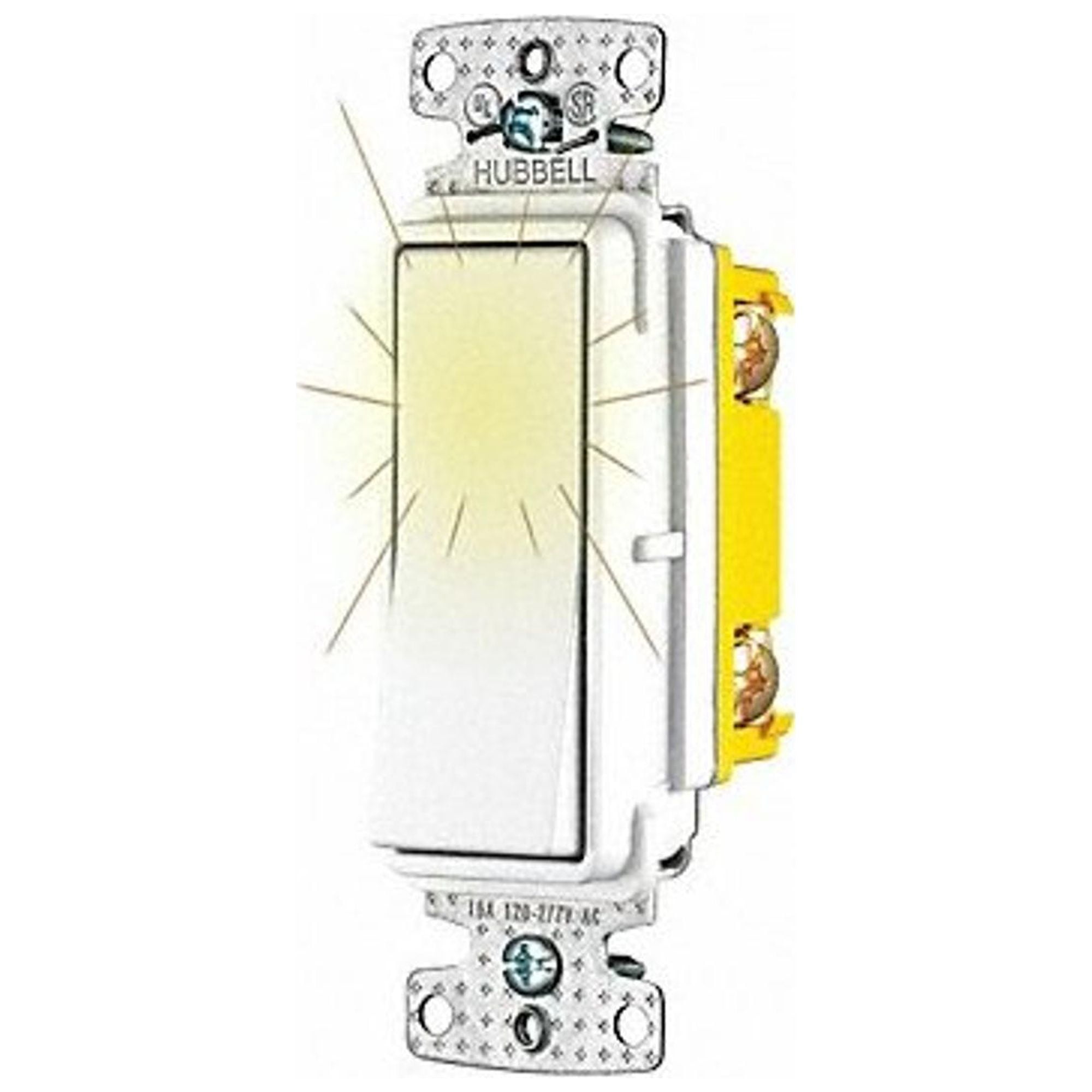 Hubbell Wiring Device-Kellems Pilot Wll Switch,Wht,15A;Bk;Sd,SnglPole ...