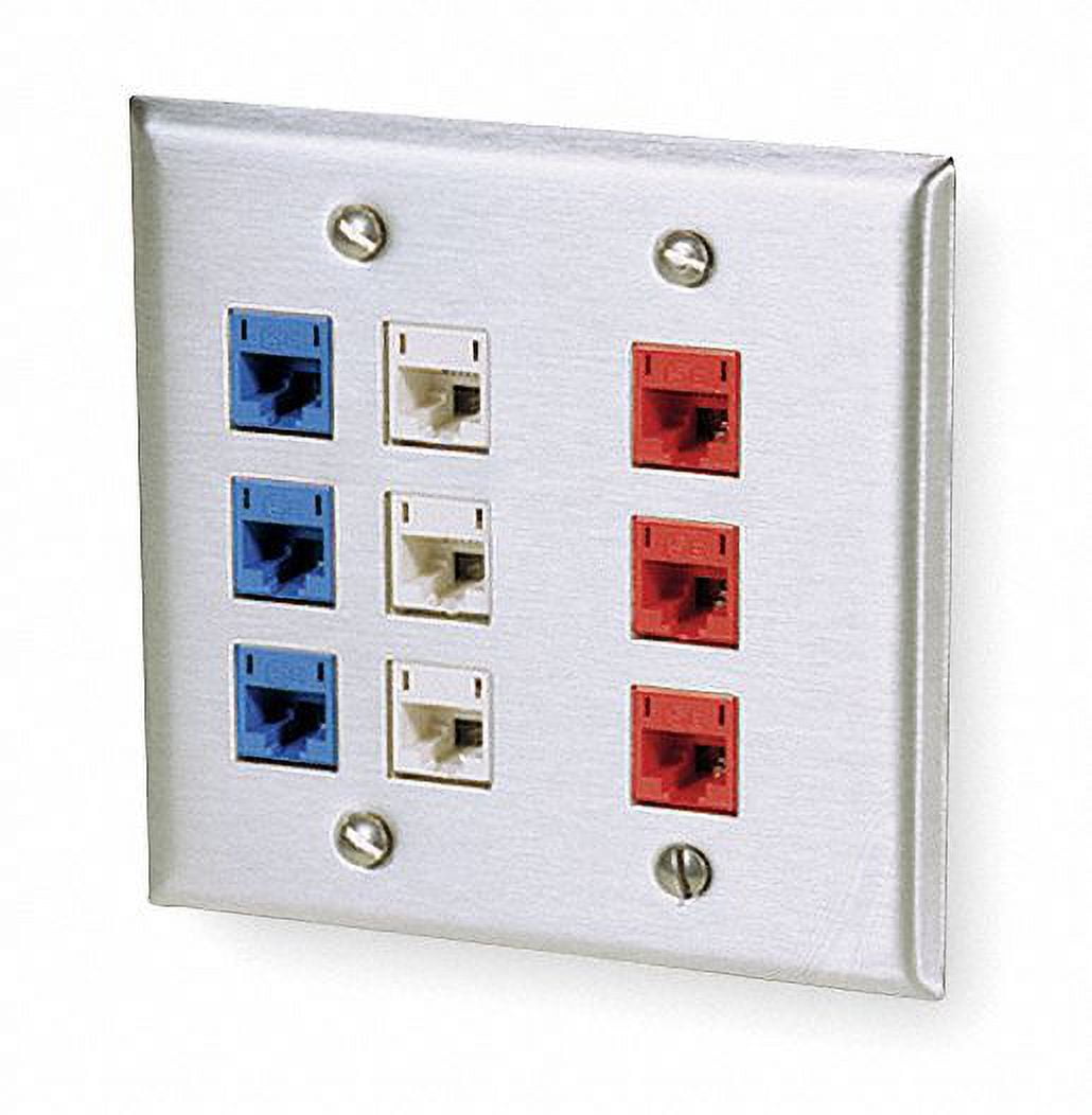 Hubbell Premise Wiring Wall Plate,6 Port SSF206 - Walmart.com