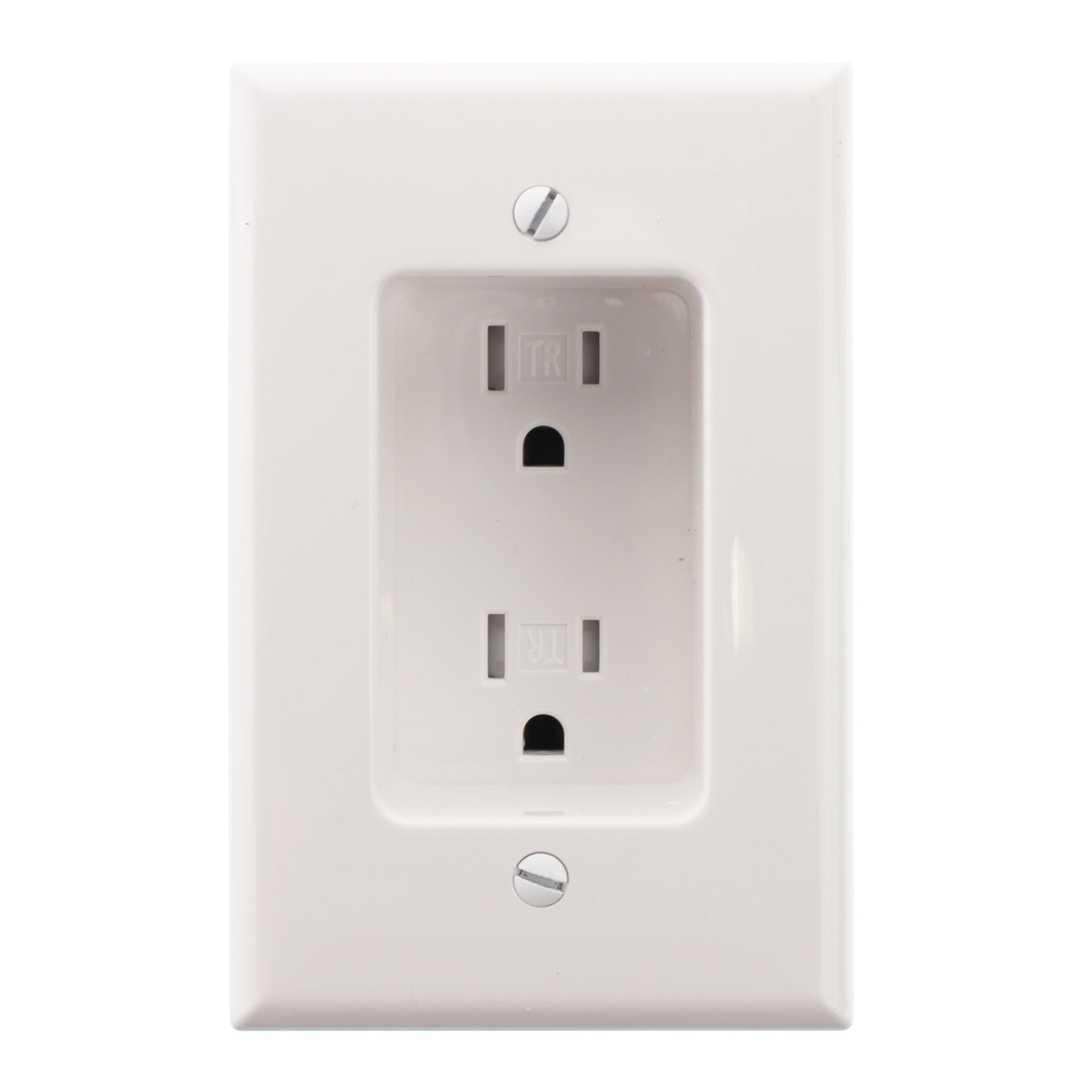 Hubbell RR1510WZ Recessed TV Receptacle Outlet, TR, 15-Amp, 120-Volt ...