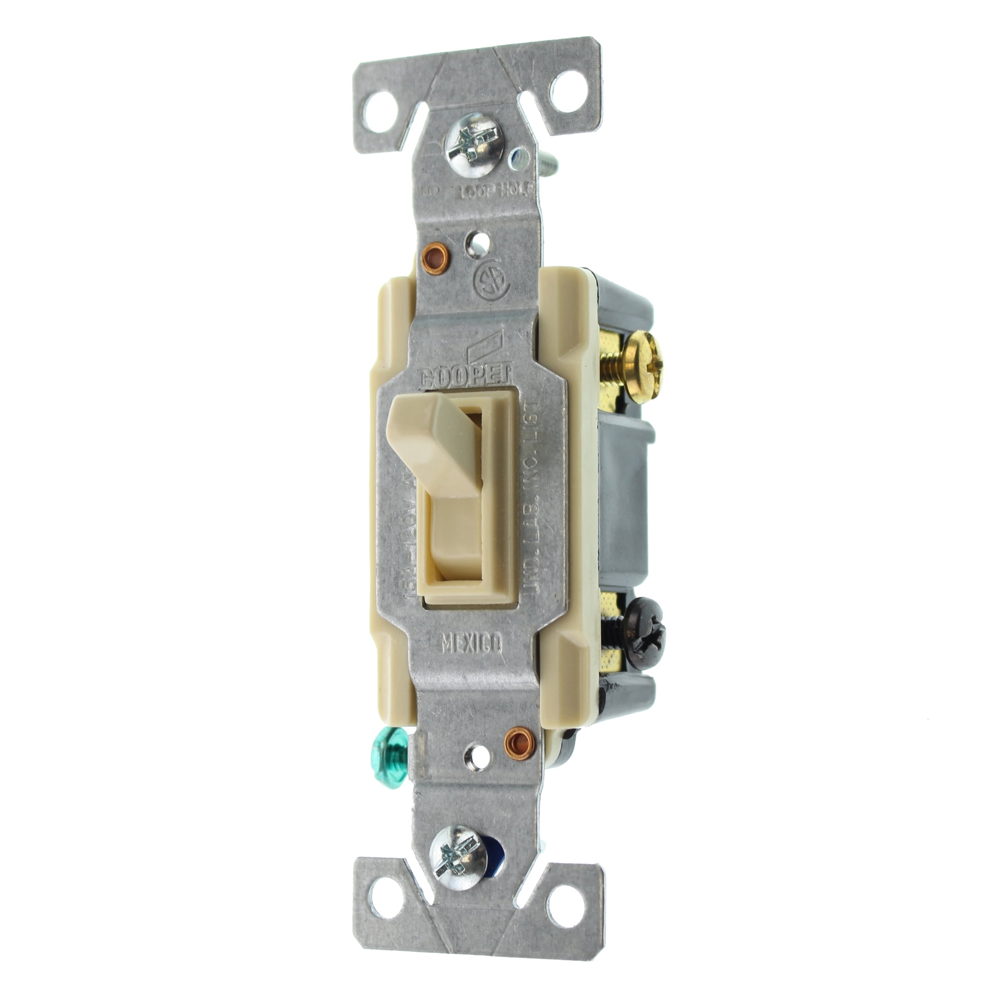 Hubbell RS315ILCZ Lighted Toggle Switch, 3-Way, Grounding, 15-Amp, 120 ...