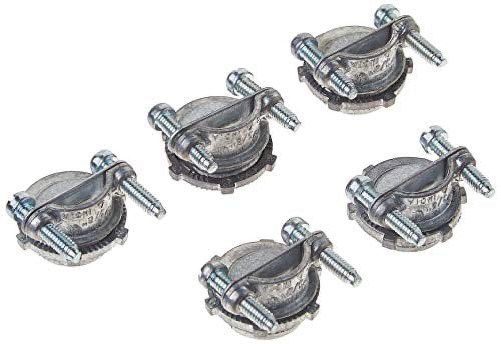 Hubbell-Raco 2711B5 Connector, Squeeze, NMSC Cable, 1/2-Inch, Zinc, 5 ...